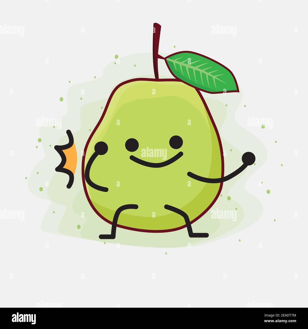 An illustration of Cute Green Guava Fruit Mascot Character Stock Vector ...