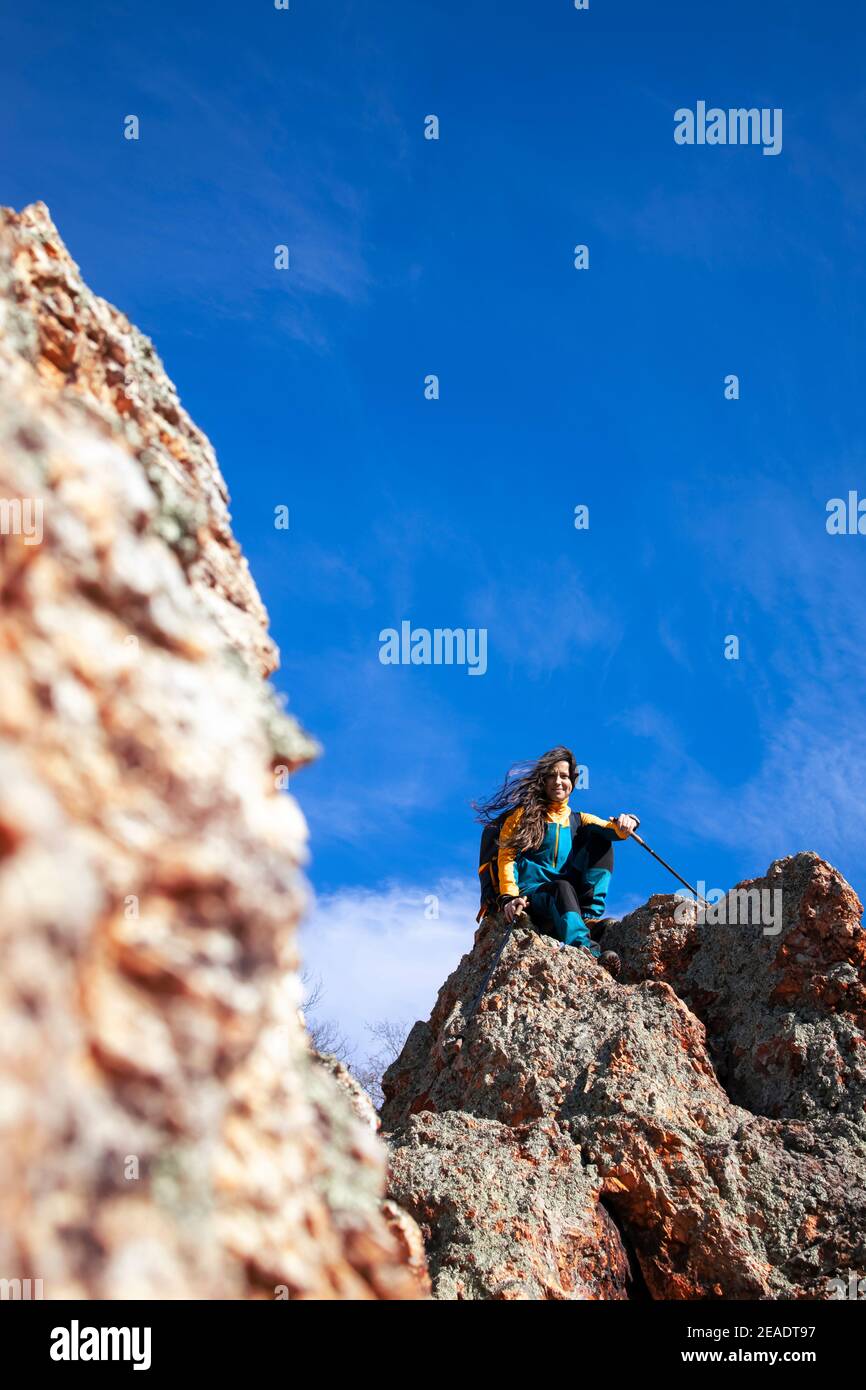 Cheerful woman relaxing after hi-res stock photography and images - Alamy