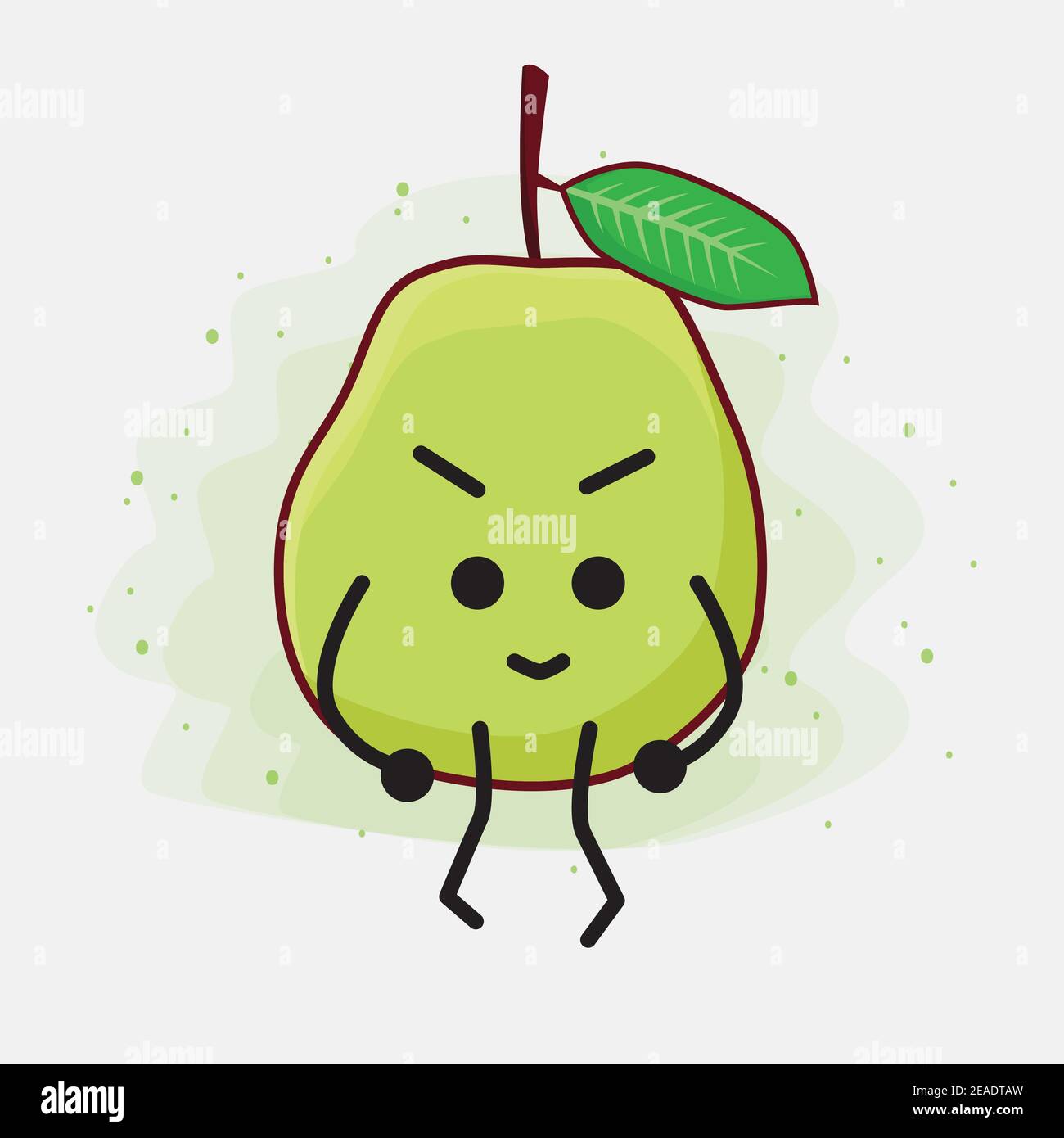 An illustration of Cute Green Guava Fruit Mascot Character Stock Vector ...