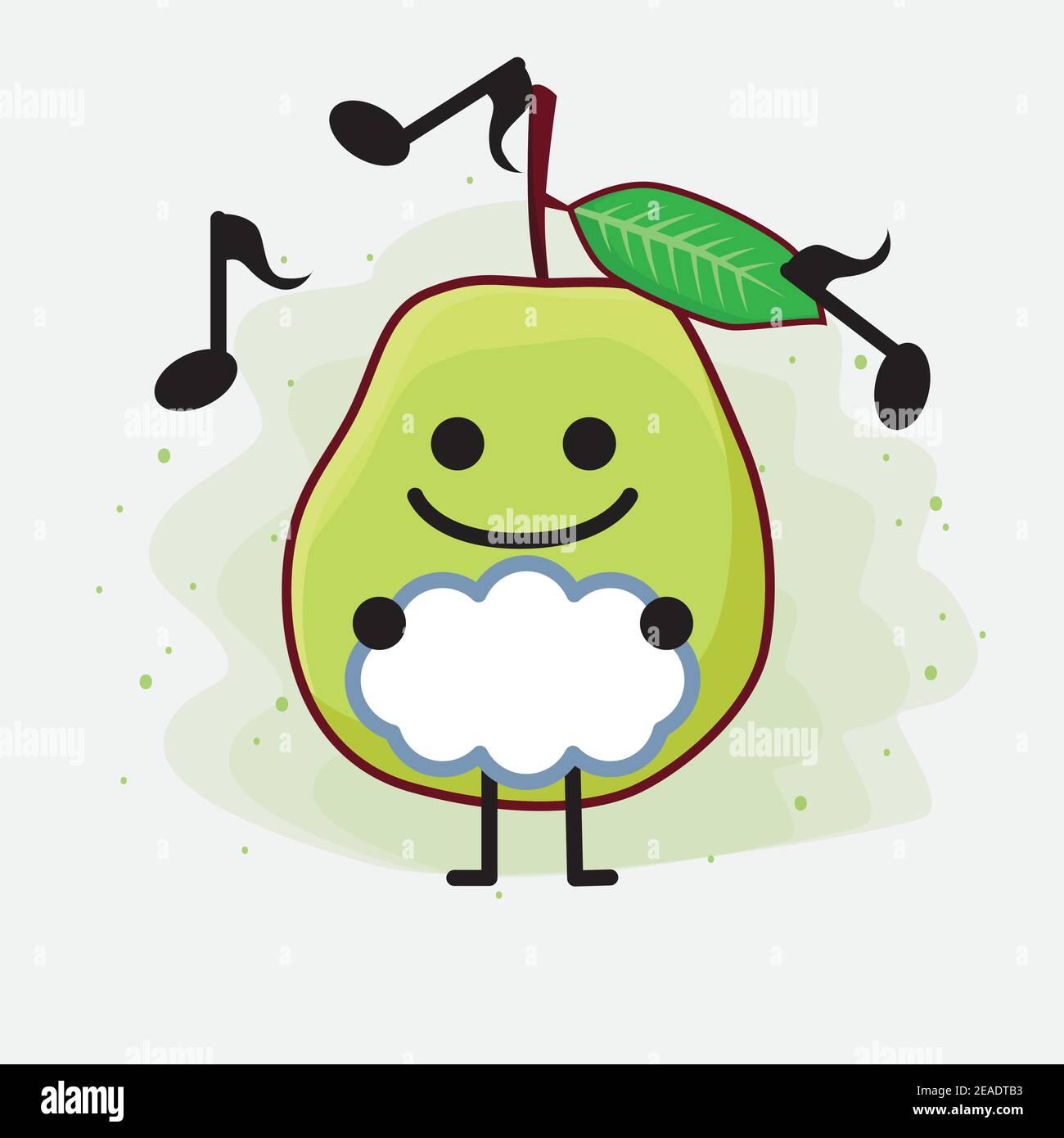 An illustration of Cute Green Guava Fruit Mascot Character Stock Vector ...