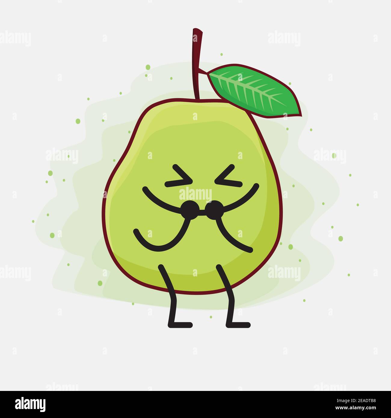An illustration of Cute Green Guava Fruit Mascot Character Stock Vector ...