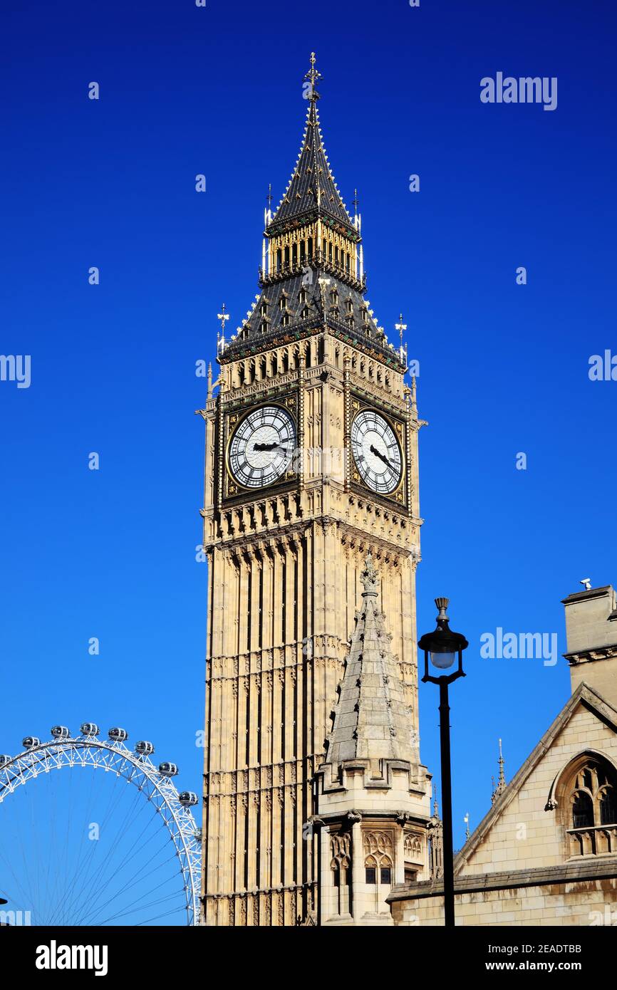 Big Ben of the Houses of Parliament in London Westminster England, UK ...