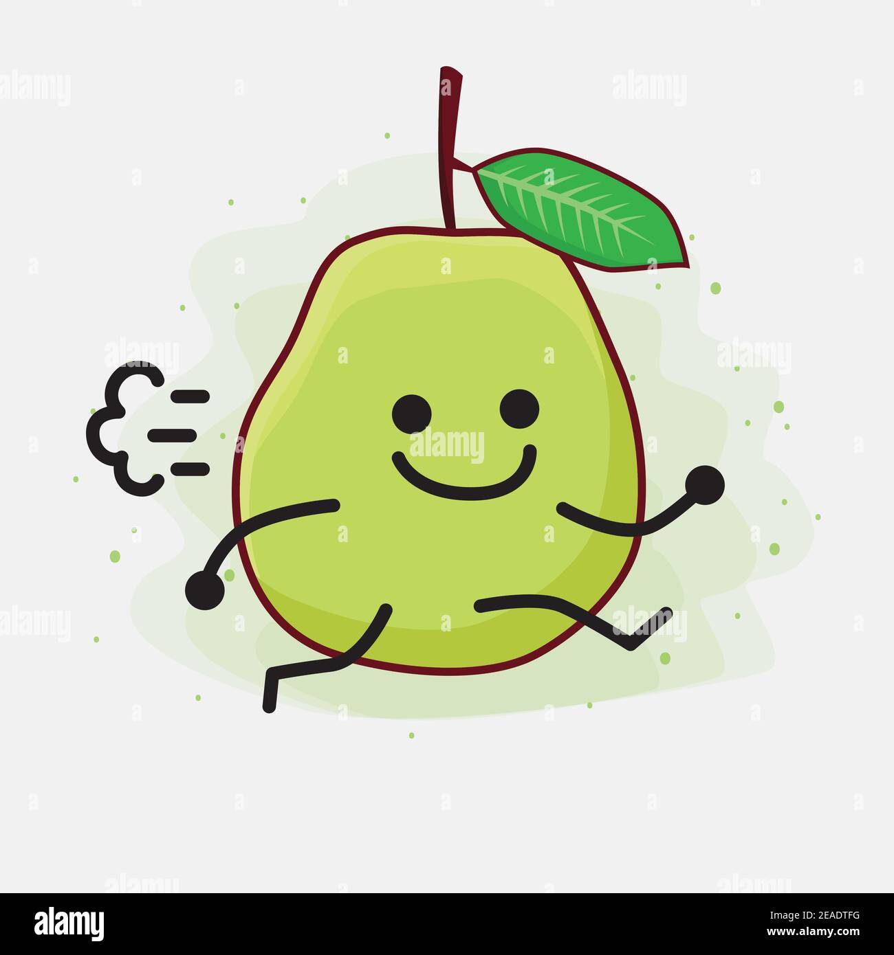 An illustration of Cute Green Guava Fruit Mascot Character Stock Vector ...