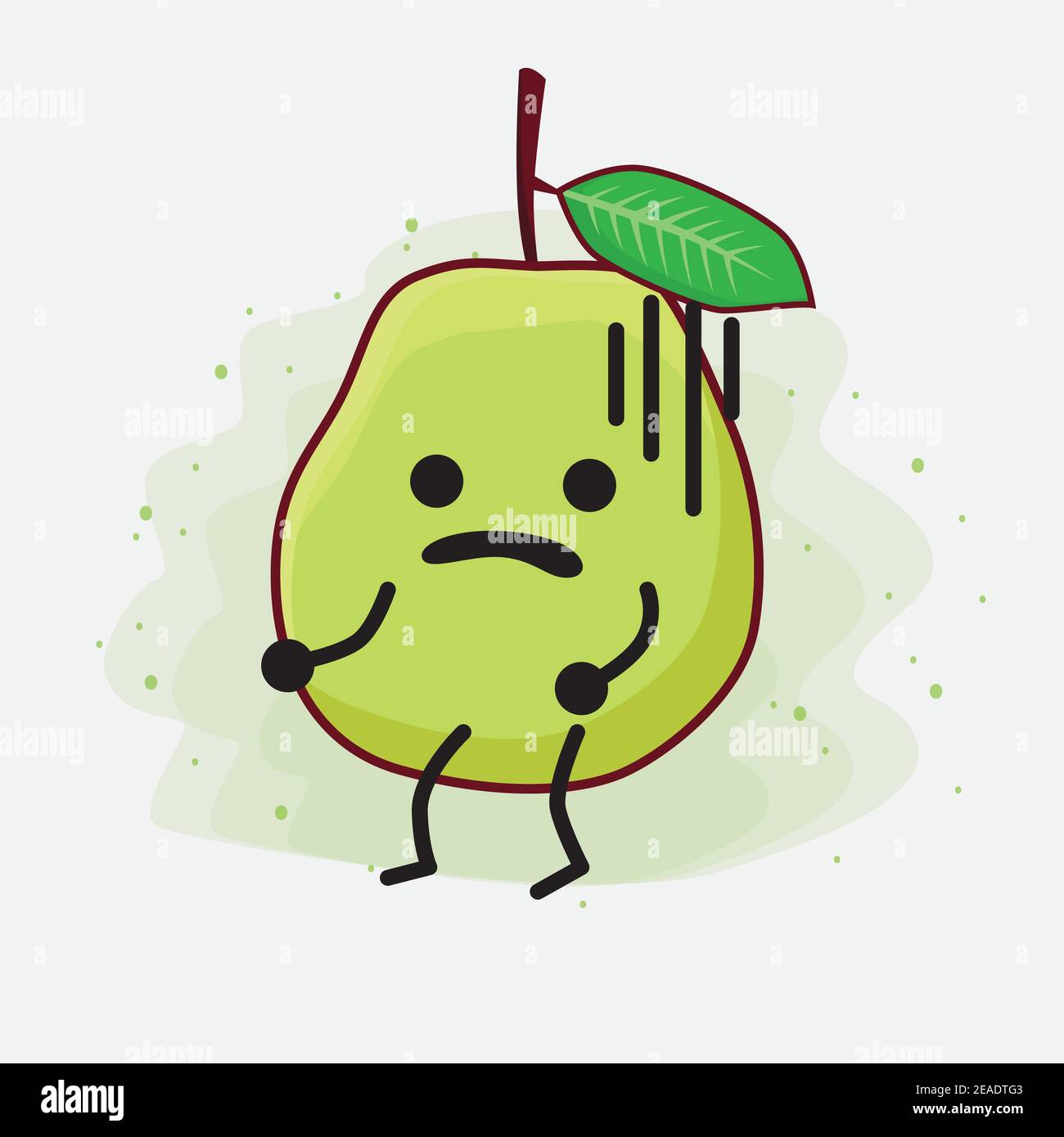 An illustration of Cute Green Guava Fruit Mascot Character Stock Vector ...