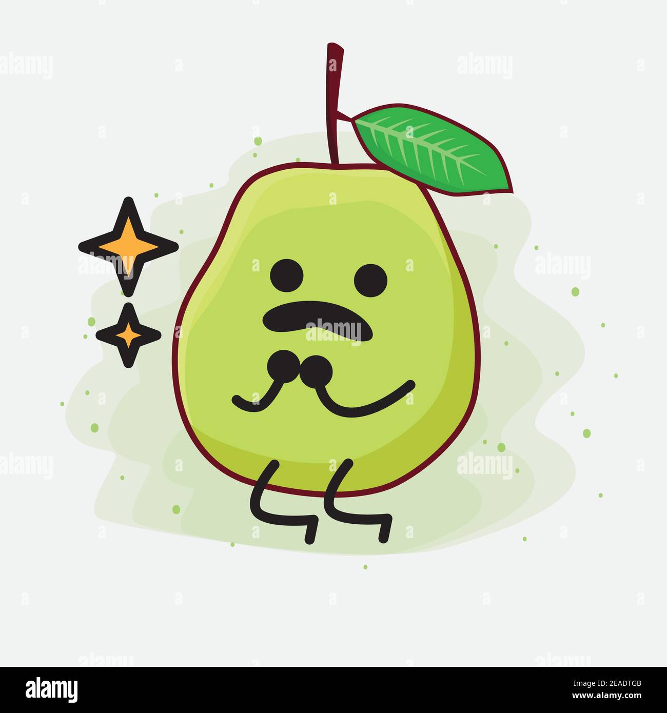 An illustration of Cute Green Guava Fruit Mascot Character Stock Vector ...