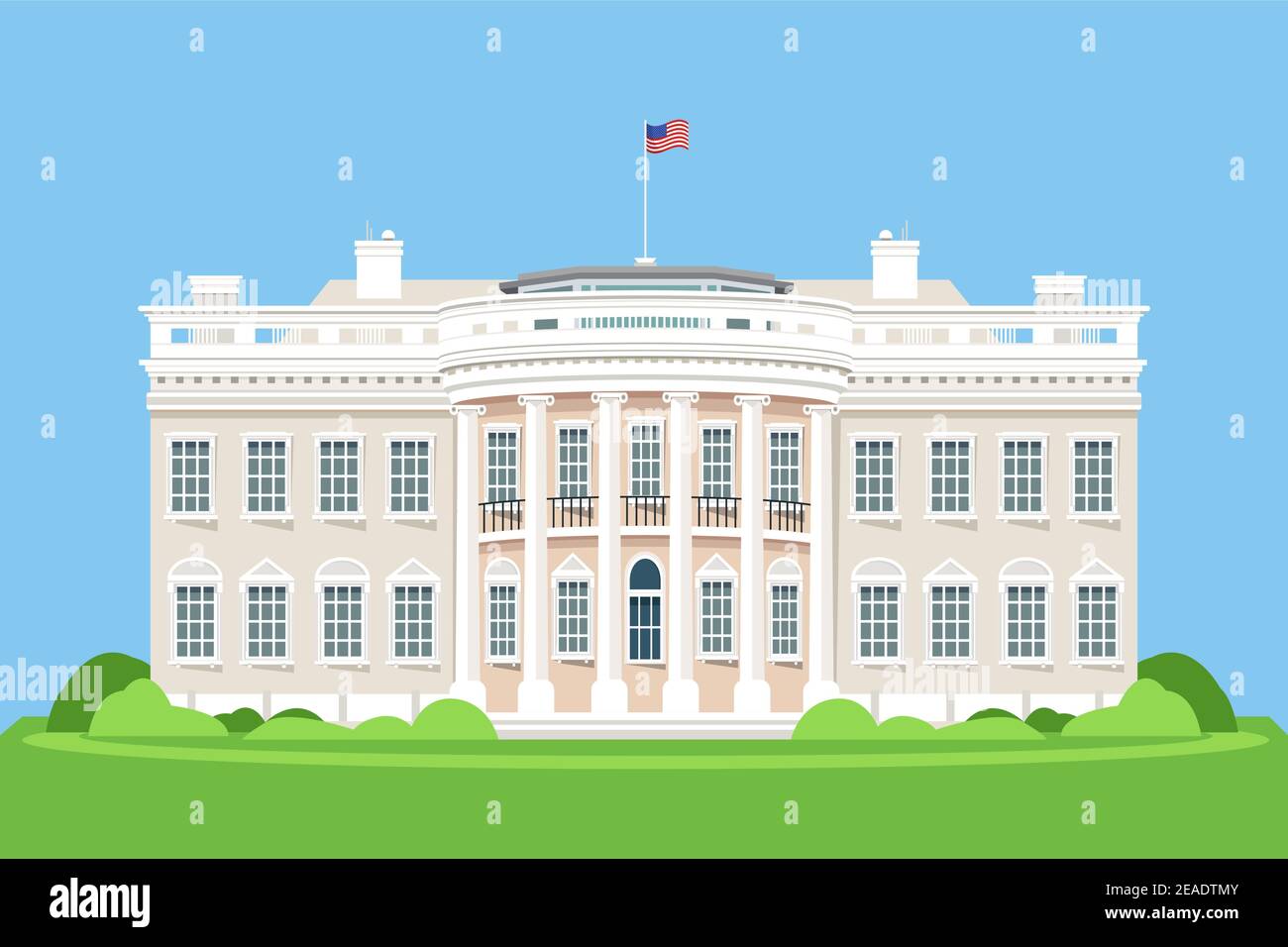 Detailed white house illustration Vector illustration Stock Vector ...