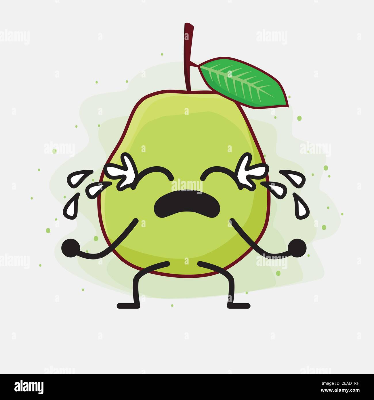 An illustration of Cute Green Guava Fruit Mascot Character Stock Vector ...