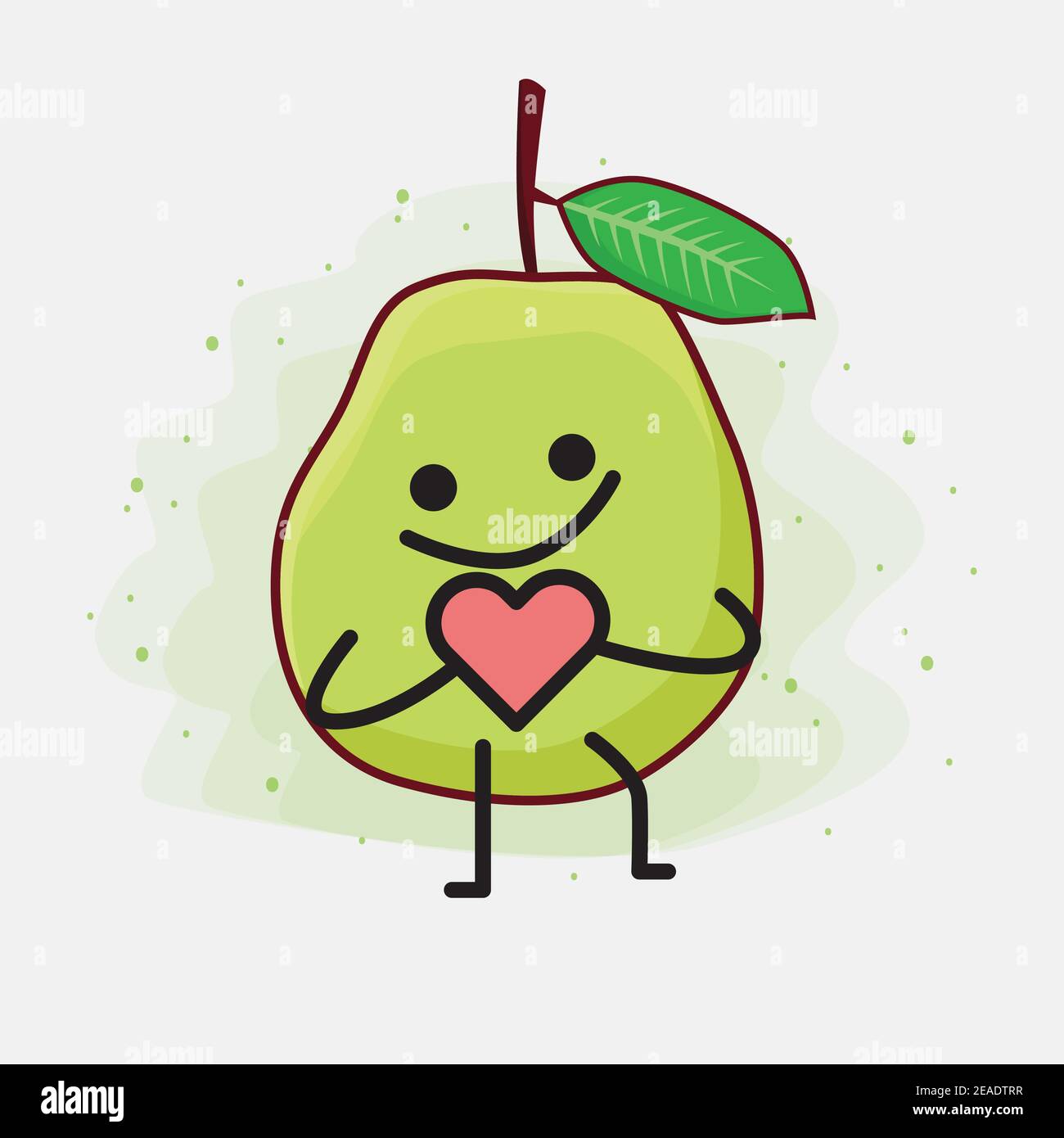 An illustration of Cute Green Guava Fruit Mascot Character Stock Vector ...