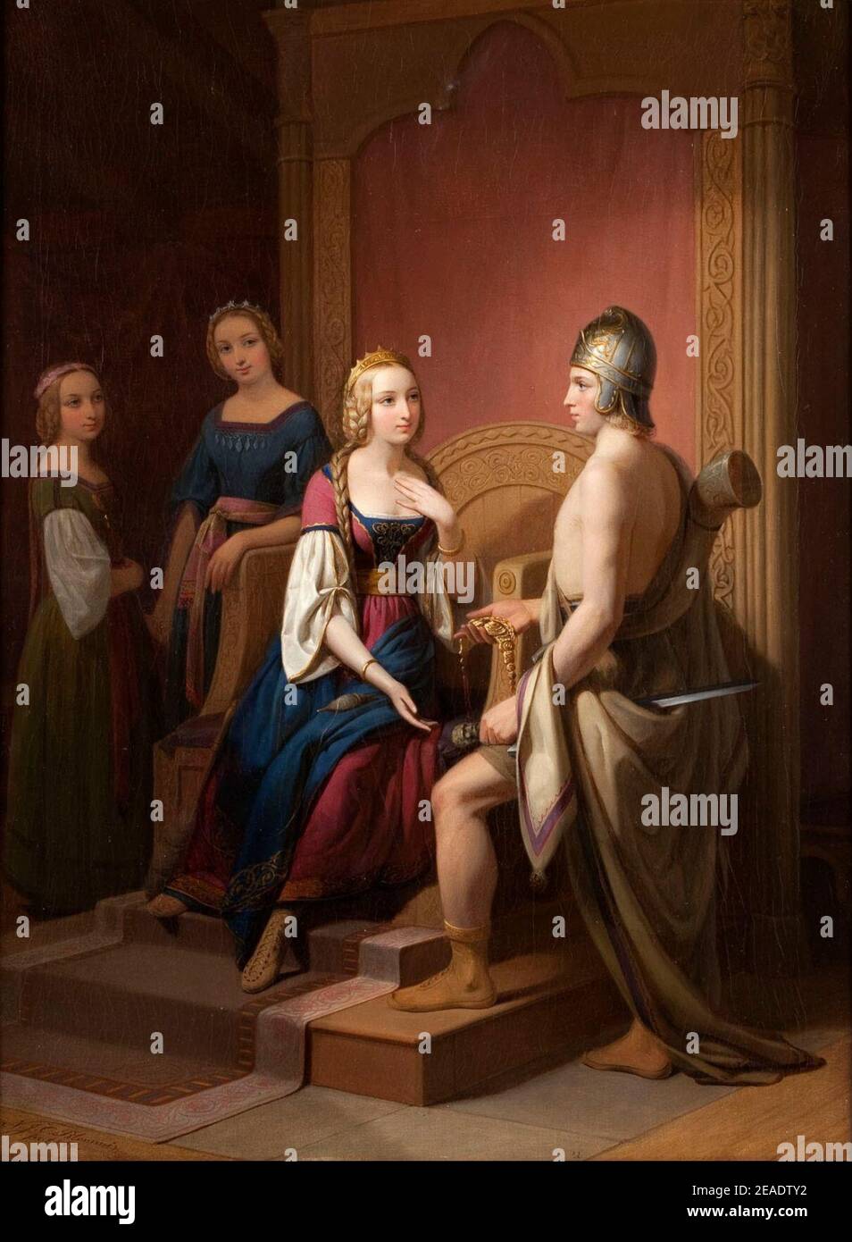 Nils Jakob Blommér - Heimdall returns Brisingamen to Freyja Stock Photo ...