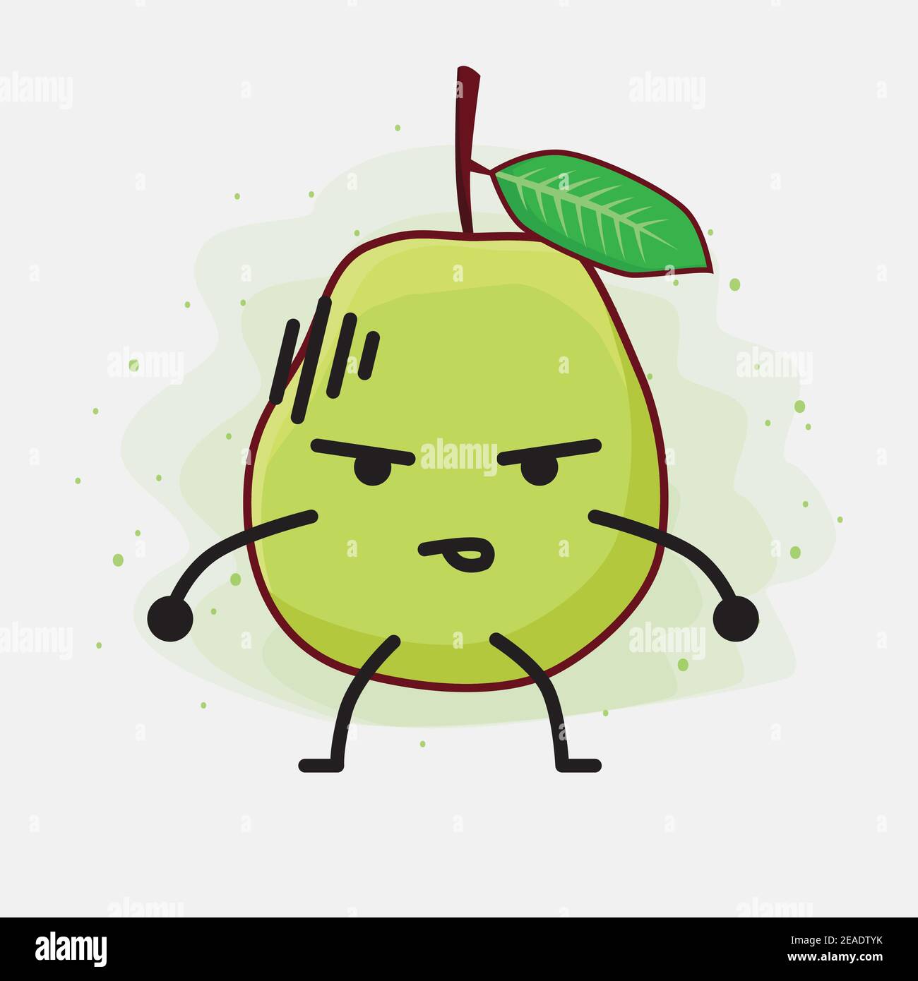 An illustration of Cute Green Guava Fruit Mascot Character Stock Vector ...