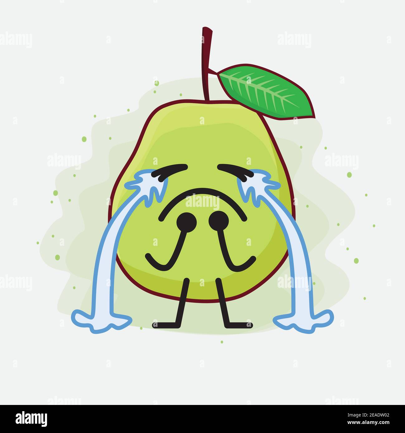 An illustration of Cute Green Guava Fruit Mascot Character Stock Vector ...