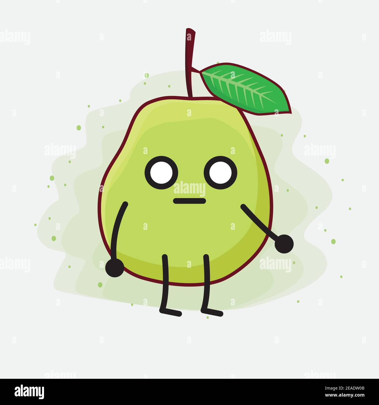 An illustration of Cute Green Guava Fruit Mascot Character Stock Vector ...