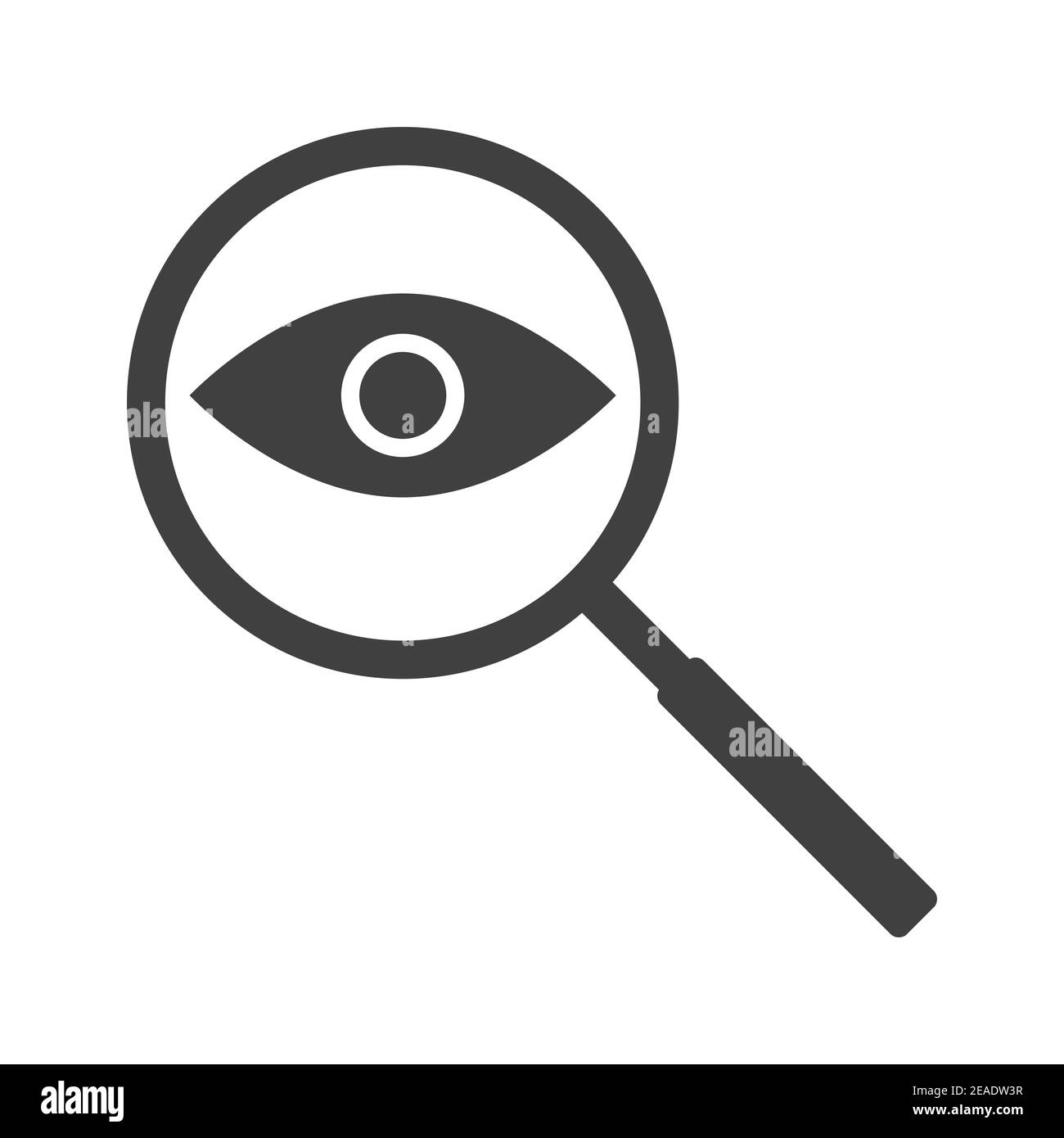 magnifying glass and eye vector icon on white background Stock Vector ...