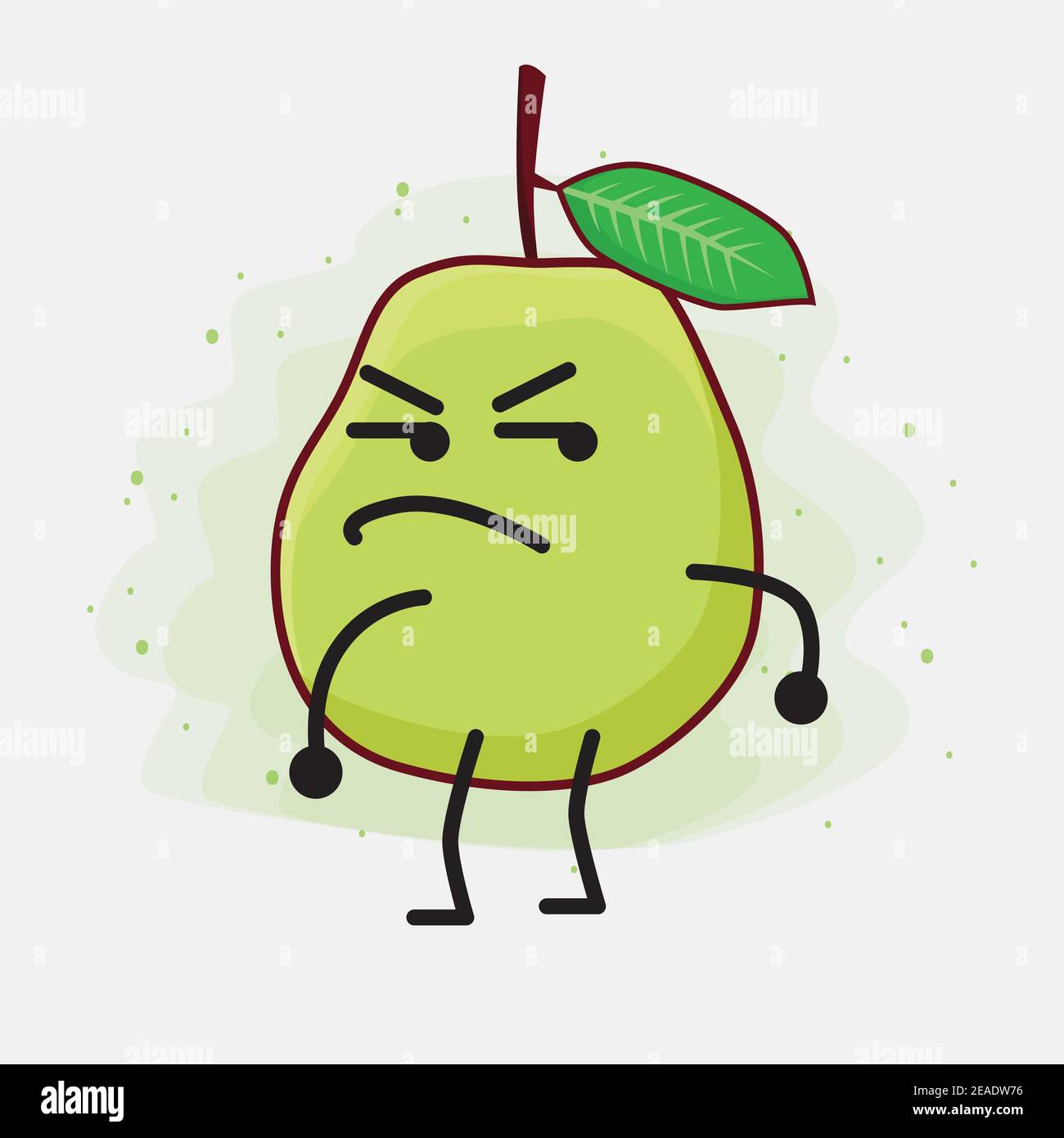 An illustration of Cute Green Guava Fruit Mascot Character Stock Vector ...