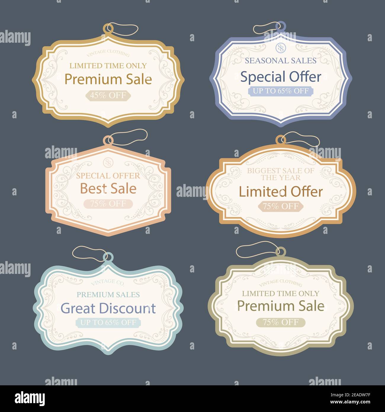 Retro sale tags collection Vector illustration Stock Vector Image & Art ...
