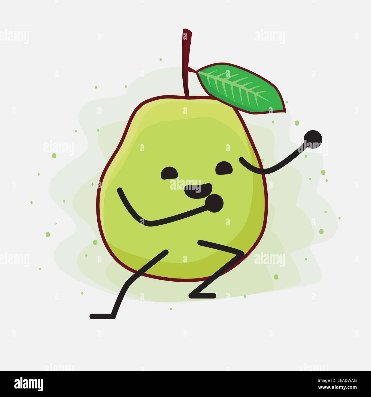 An illustration of Cute Green Guava Fruit Mascot Character Stock Vector ...