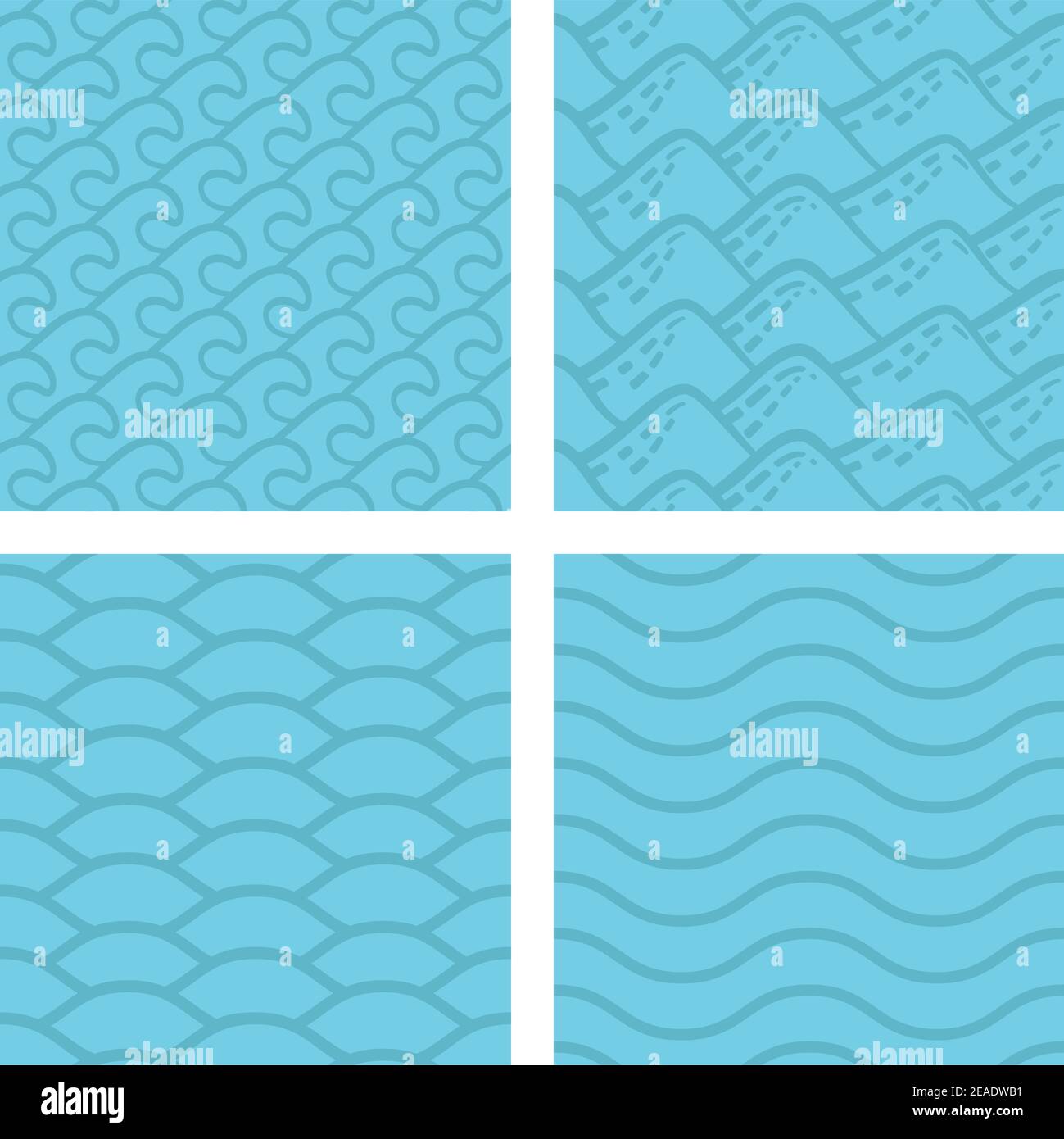 Four different seamless pattern vectors made with waves Stock Vector ...