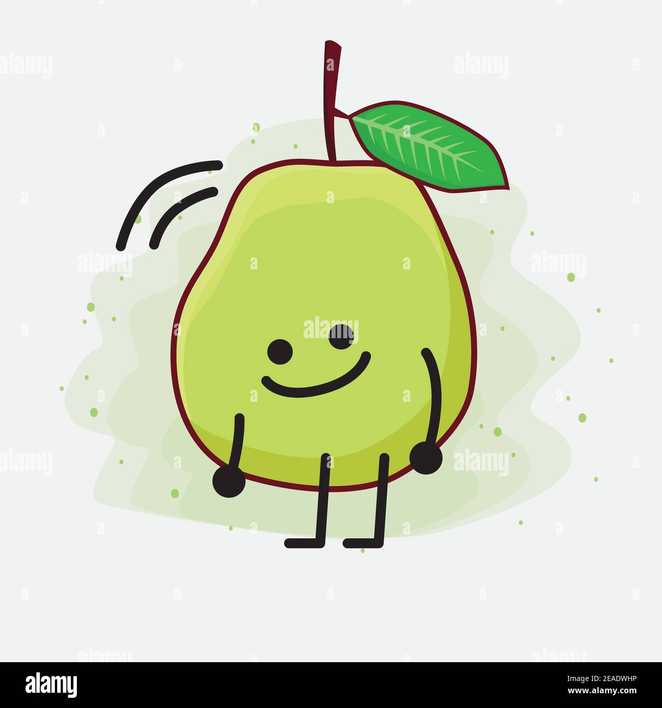 An illustration of Cute Green Guava Fruit Mascot Character Stock Vector ...