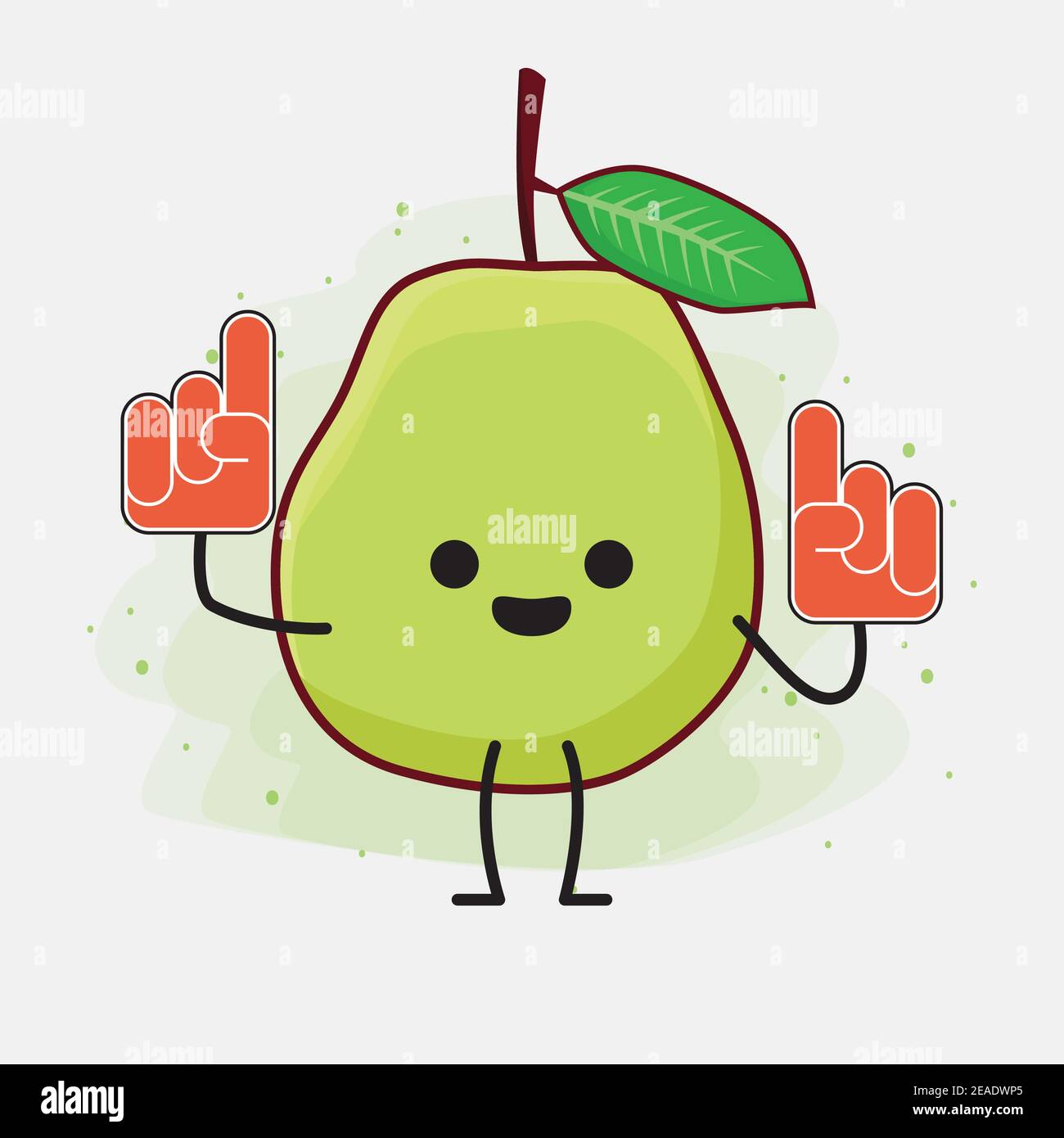An illustration of Cute Green Guava Fruit Mascot Character Stock Vector ...