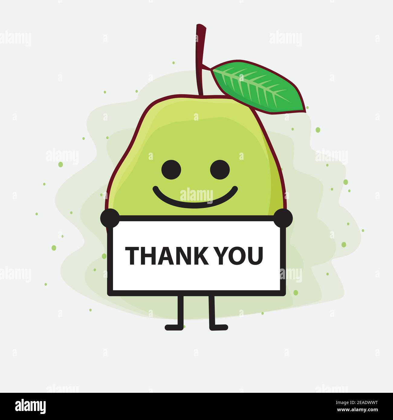 An illustration of Cute Green Guava Fruit Mascot Character Stock Vector ...