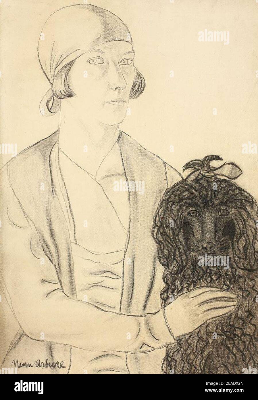 Nina Arbore - Autoportret cu pudel Stock Photo - Alamy