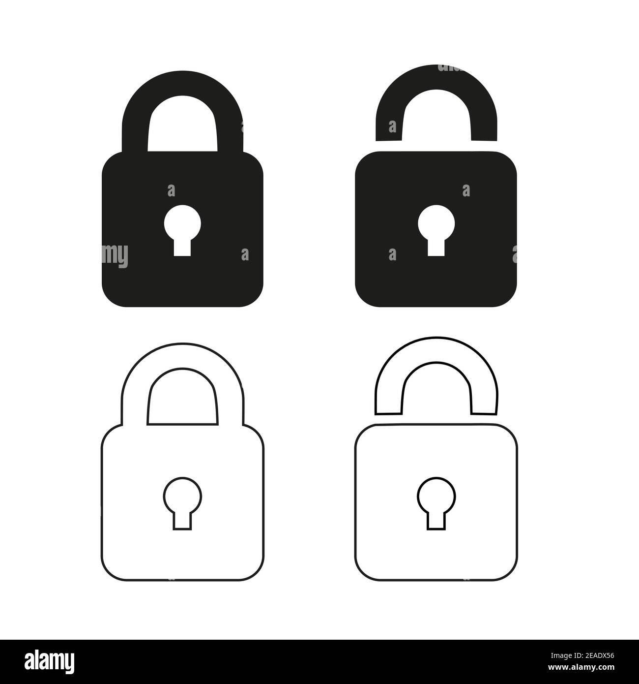 Unlock padlock on black Stock Vector Images - Alamy