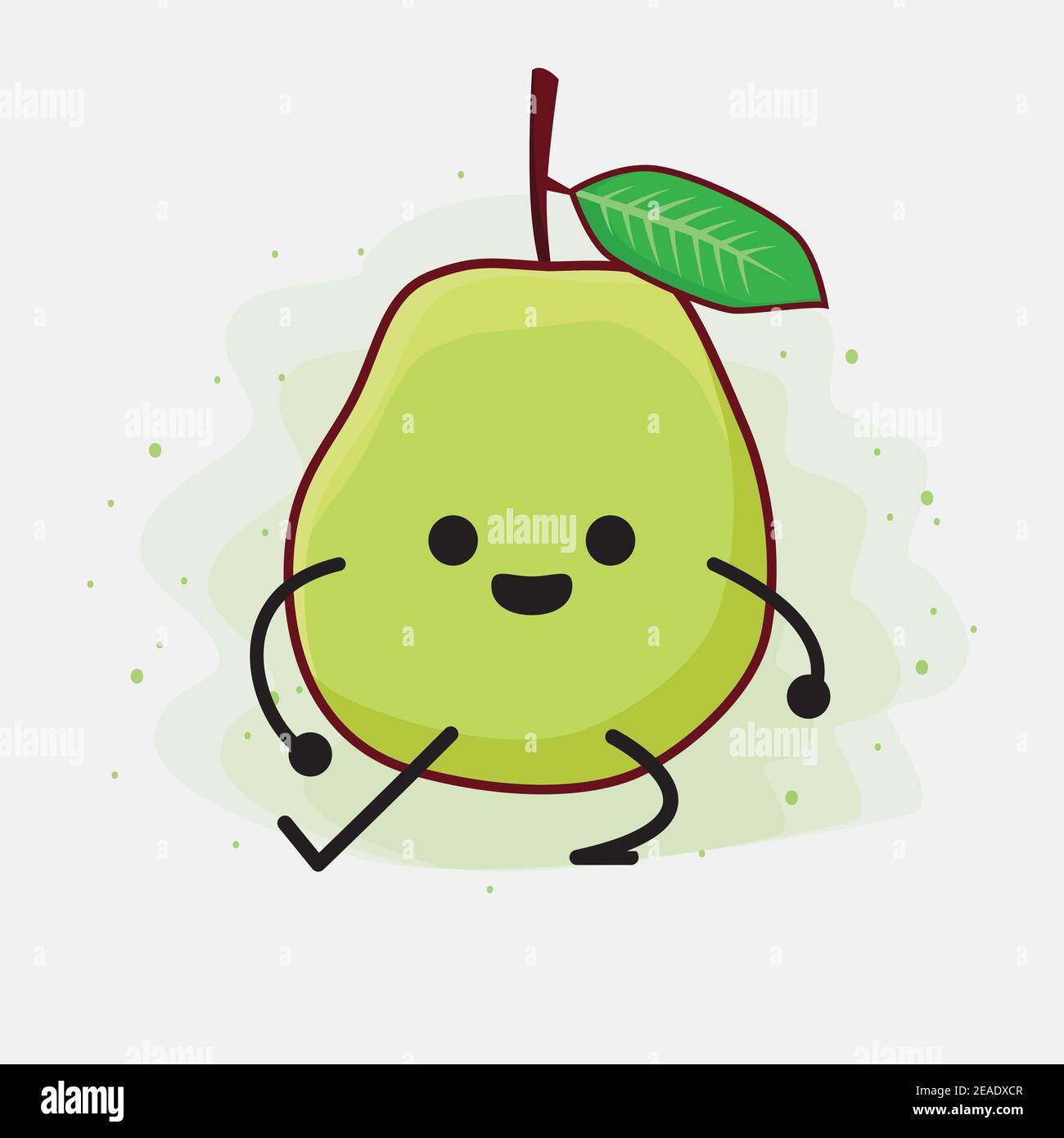 An illustration of Cute Green Guava Fruit Mascot Character Stock Vector ...