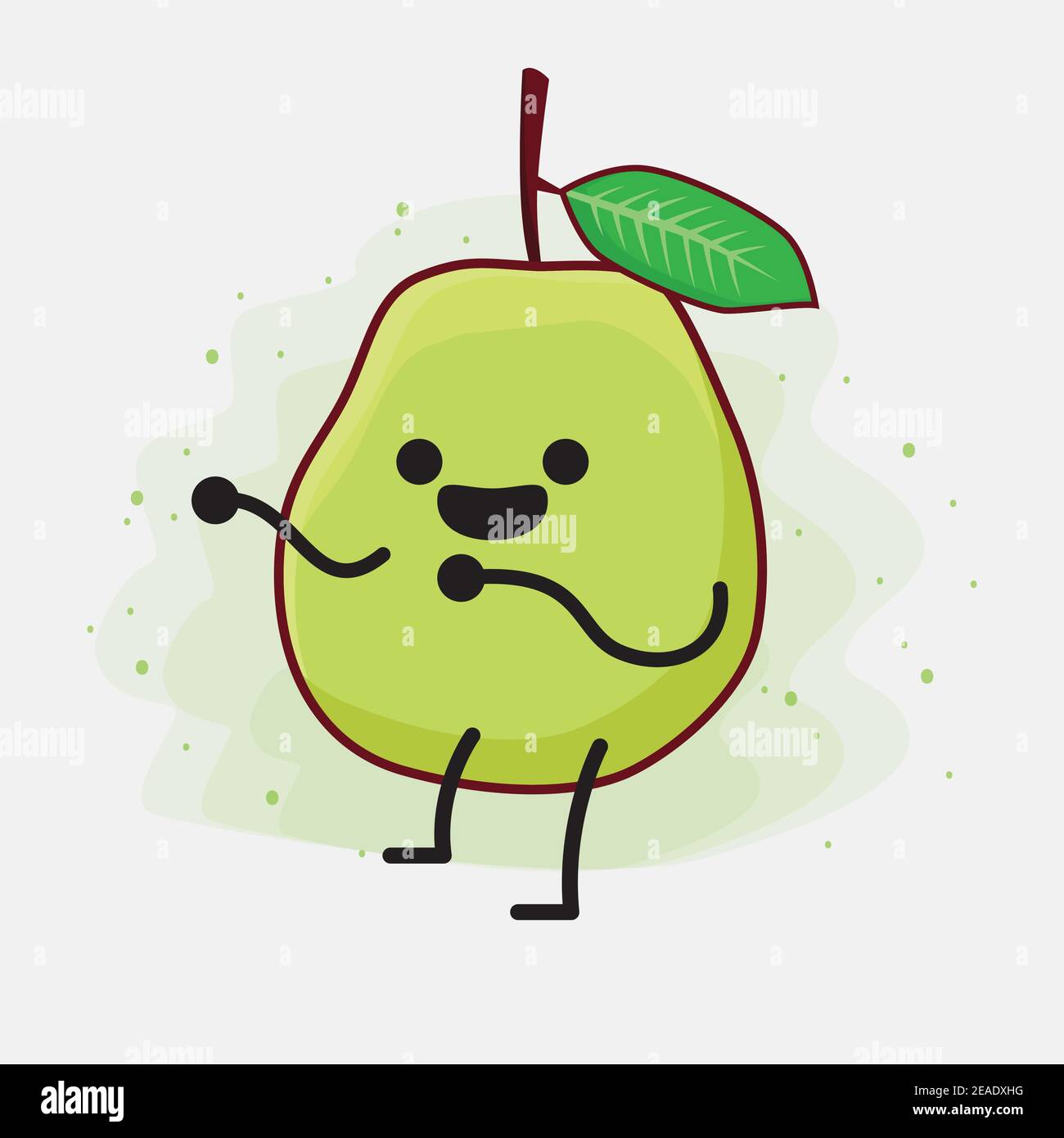 An illustration of Cute Green Guava Fruit Mascot Character Stock Vector ...