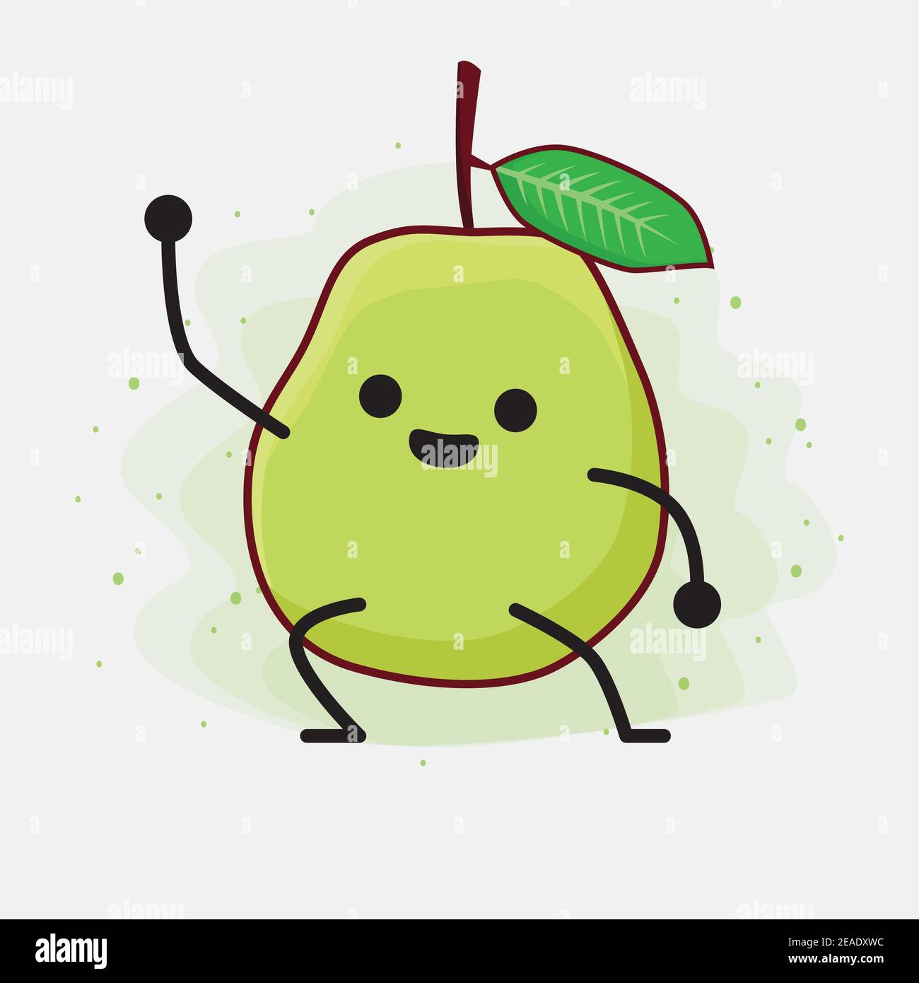An illustration of Cute Green Guava Fruit Mascot Character Stock Vector ...