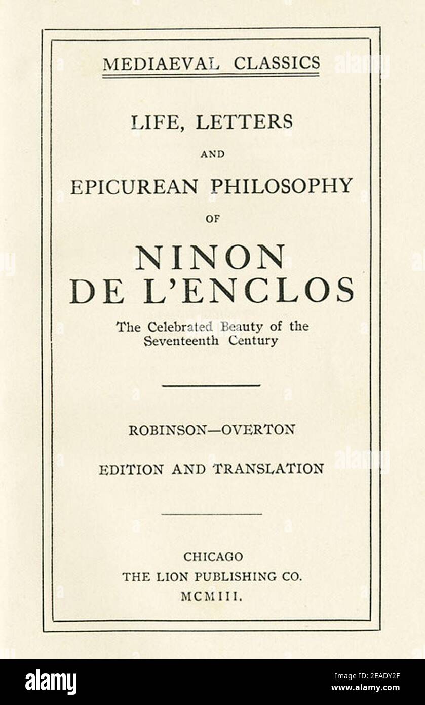 Ninon cover page s Stock Photo - Alamy