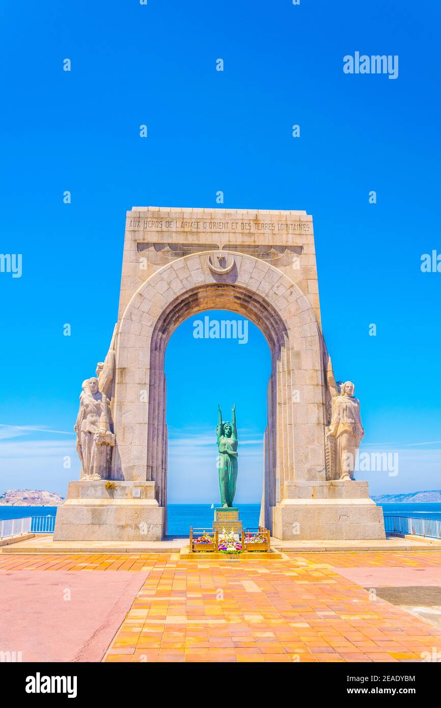 la porte de L'orient monument situated at Marseille, France Stock Photo ...