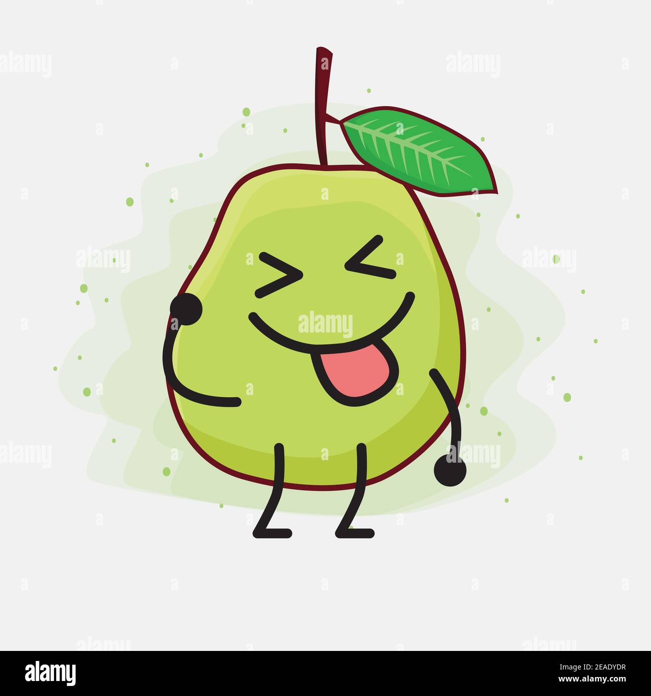 An illustration of Cute Green Guava Fruit Mascot Character Stock Vector ...