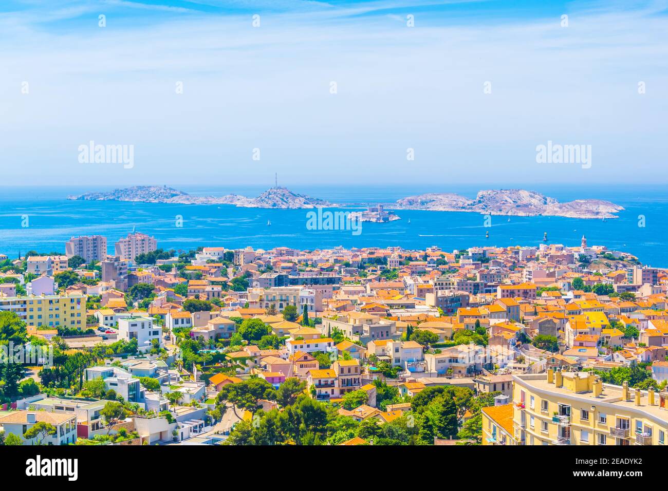 Aerial view of Marseille and Frioul islands, France Stock Photo - Alamy