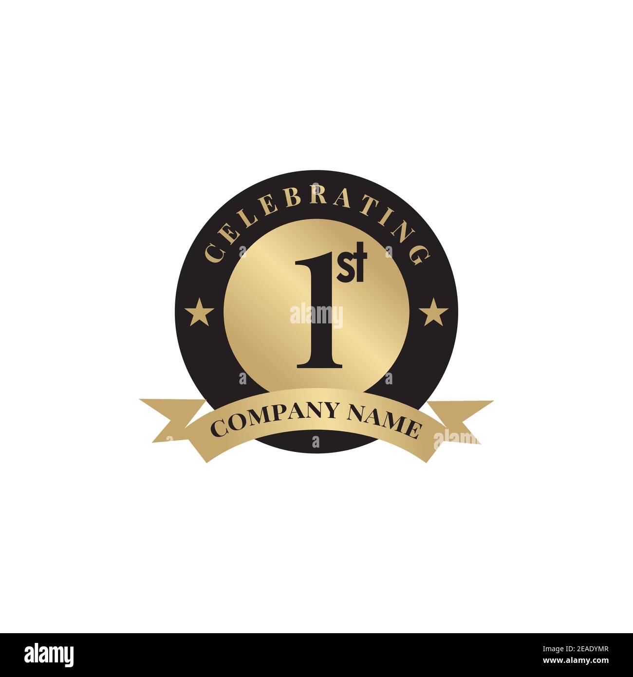 1st year celebrating anniversary emblem logo design inspiration vector ...