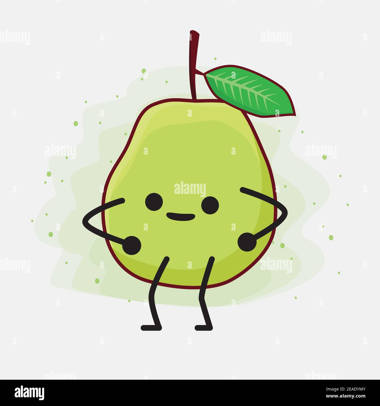 An illustration of Cute Green Guava Fruit Mascot Character Stock Vector ...