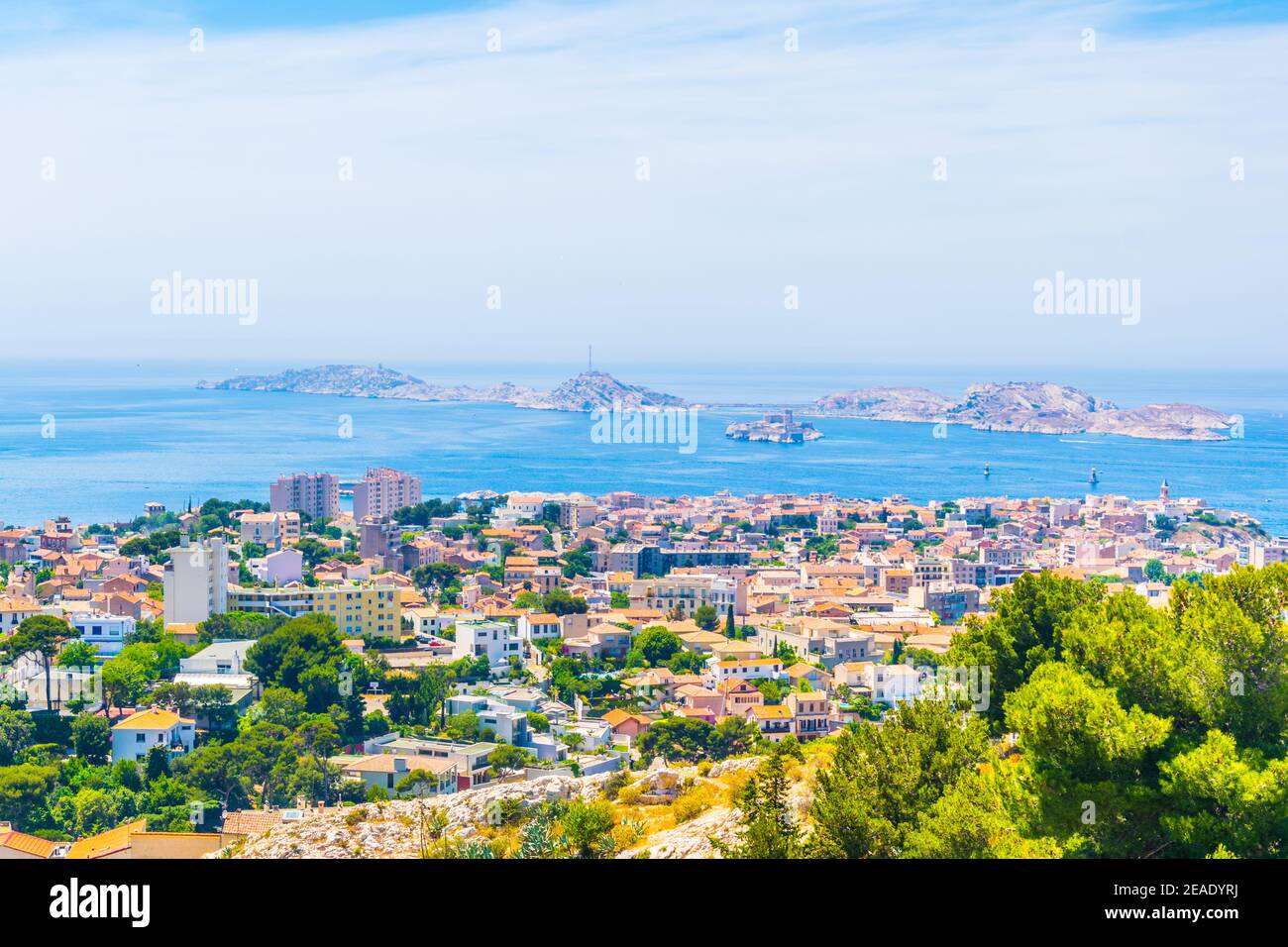 Aerial view of Marseille and Frioul islands, France Stock Photo - Alamy