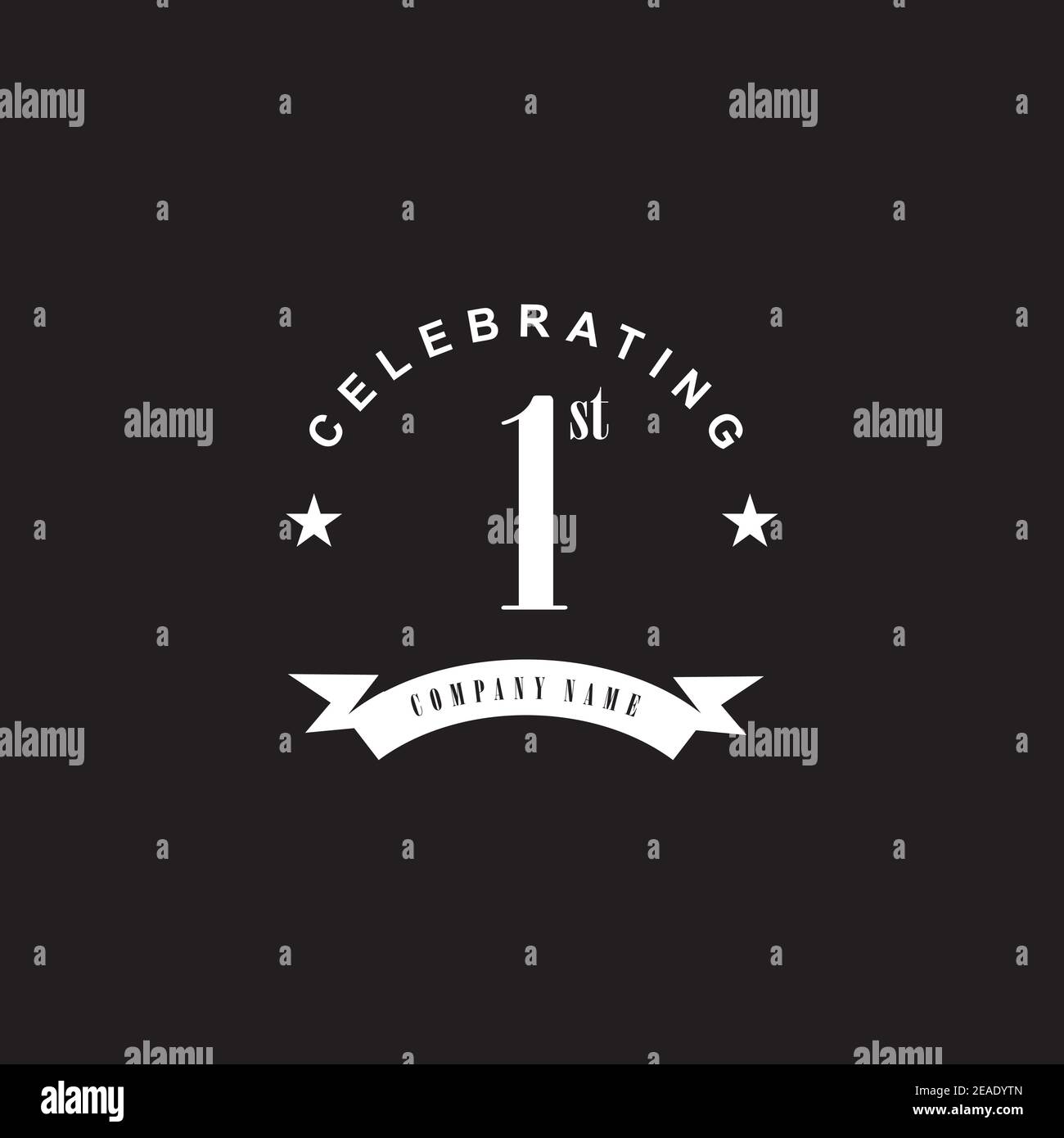 1st year celebrating anniversary emblem logo design inspiration vector ...