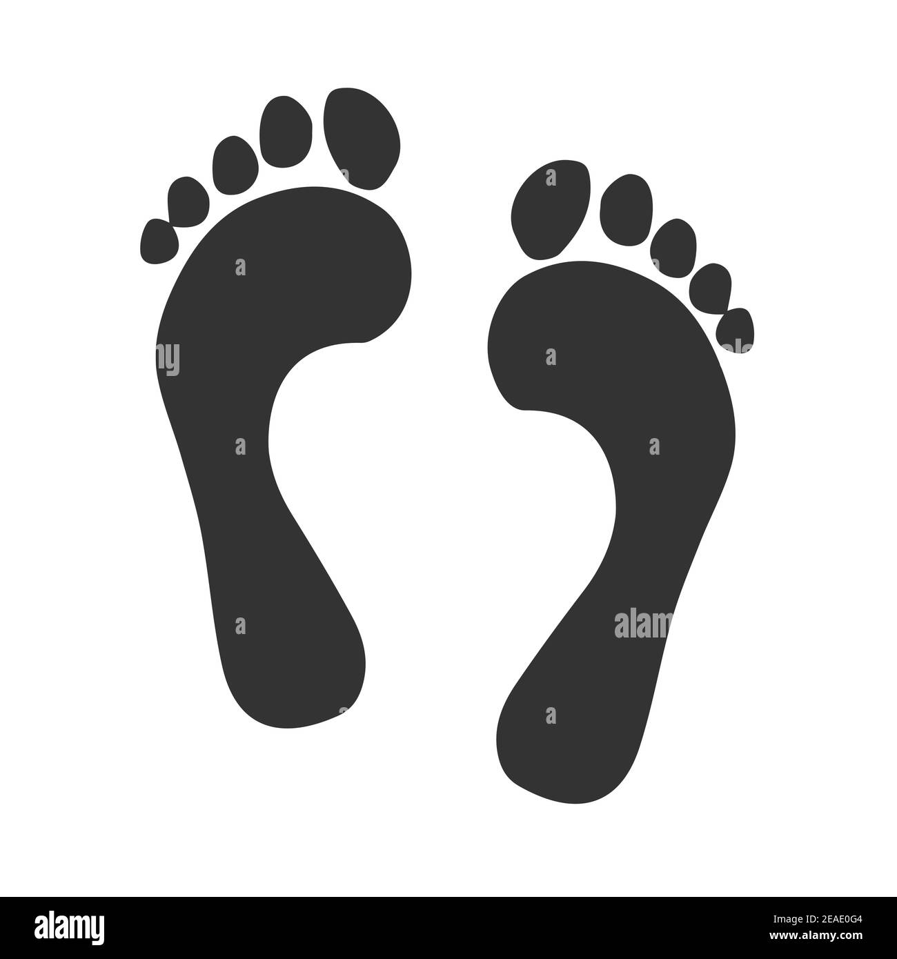 Black silhouettes footprint isolated on white background. Vector Stock ...