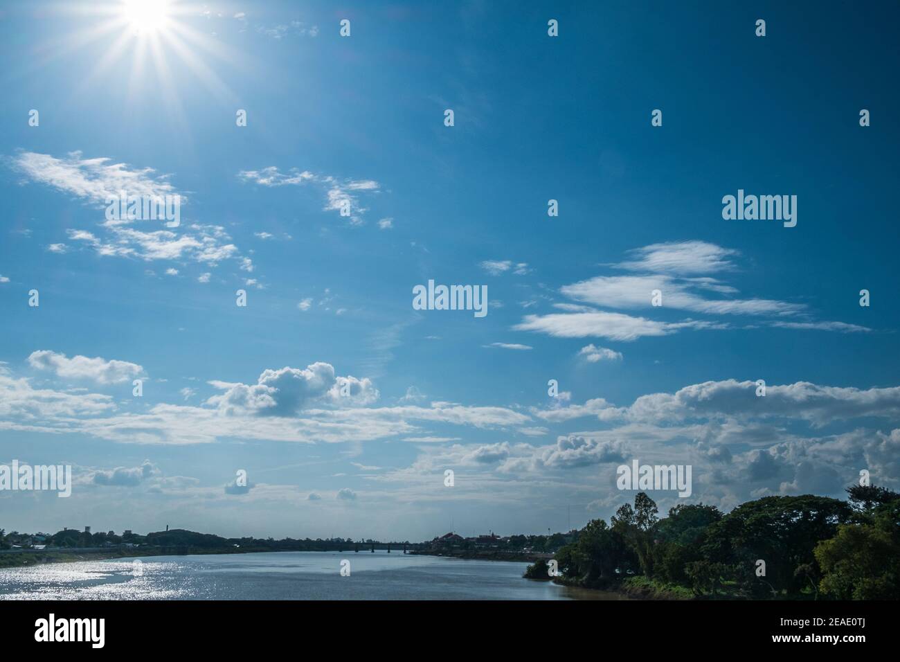 landscape river with blue sky,beautiful scenery Stock Photo - Alamy