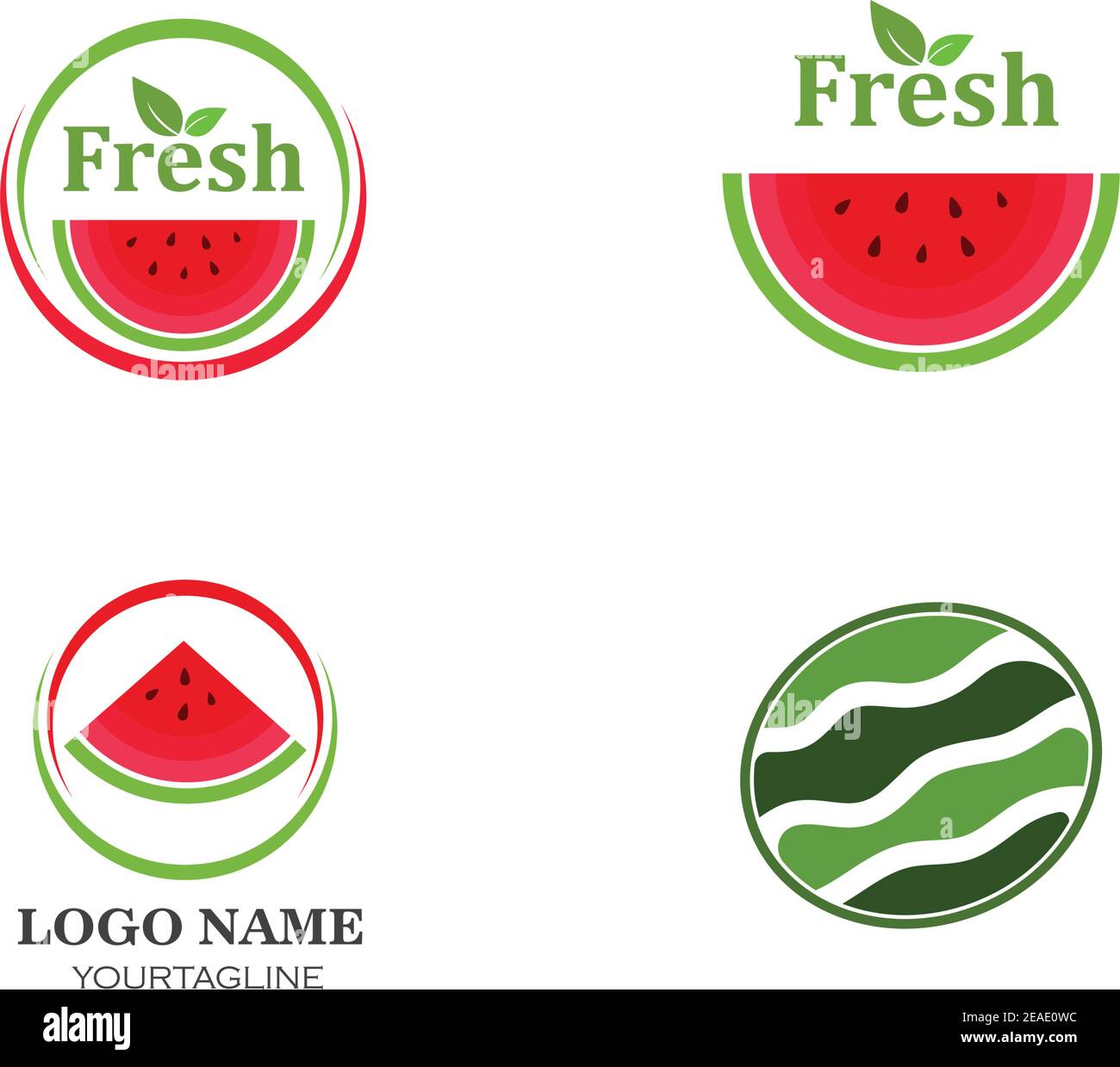 watermelon logo icon vector illustration template Stock Vector Image ...