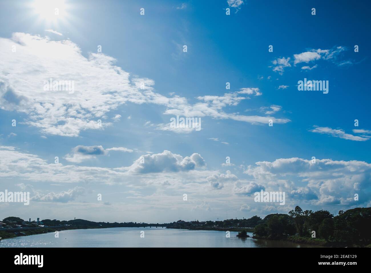 landscape river with blue sky,beautiful scenery Stock Photo - Alamy