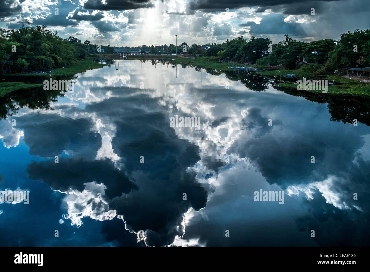 Shadow clouds in the river Stock Photo - Alamy