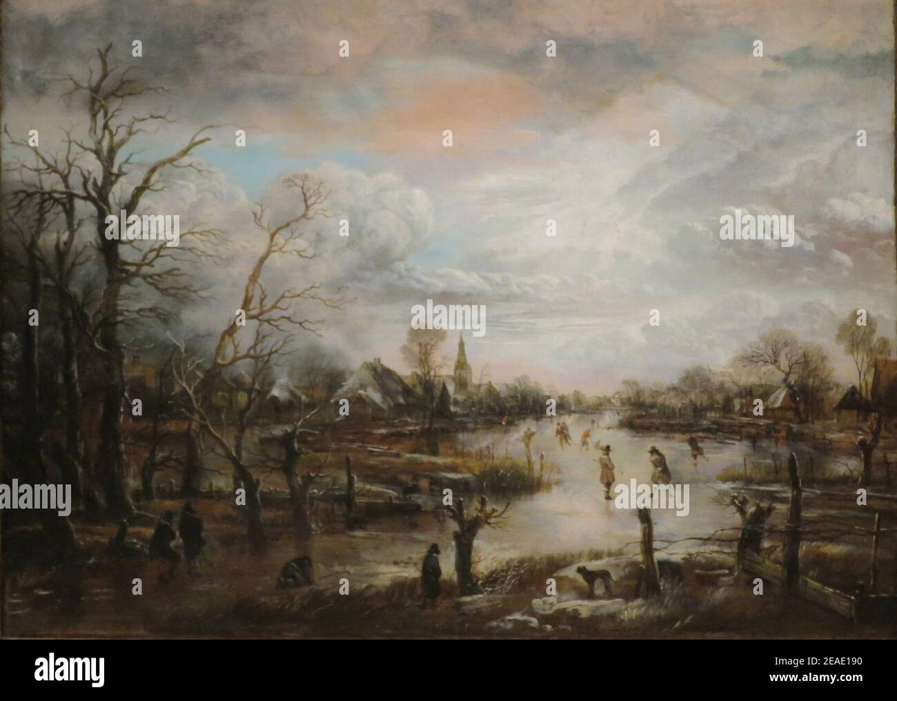'Winter Scene with Figures Playing Kolf' by Aert van der Neer Stock ...