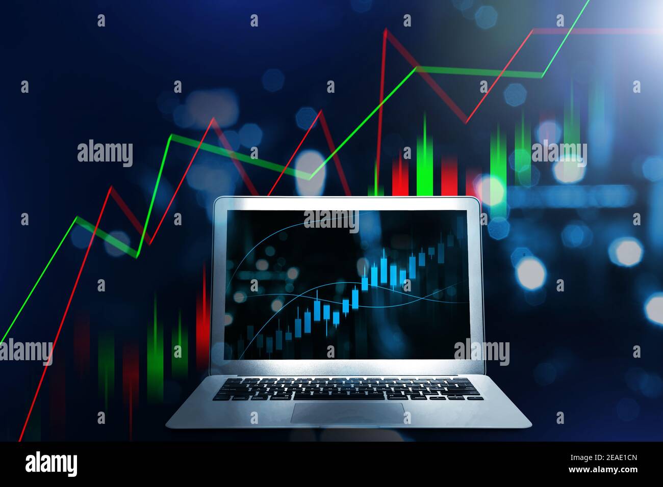 Business finance graph on the laptop screen Stock Photo - Alamy