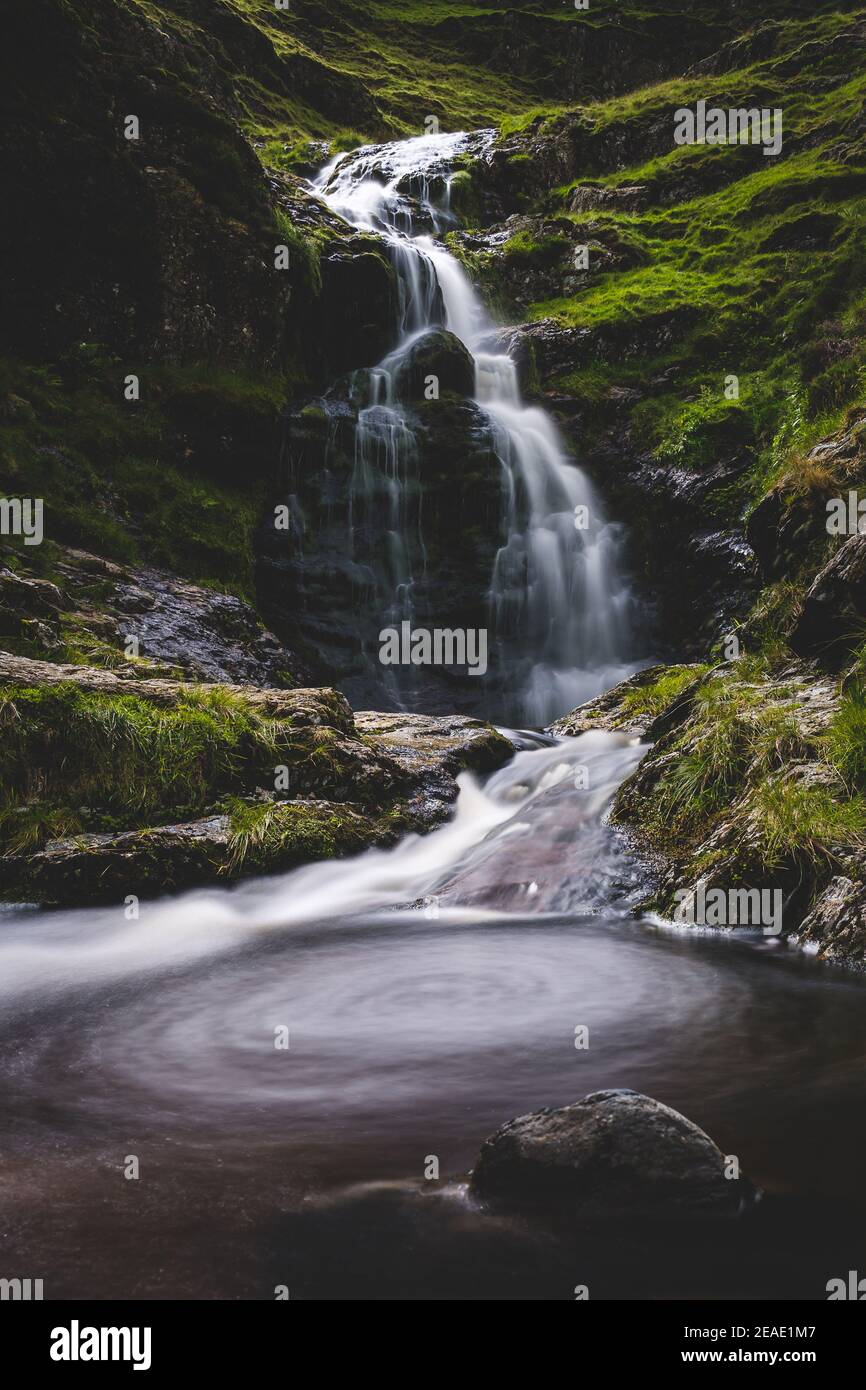 Lake District Waterfall Whirlpool slow shutter moving water rock and ...