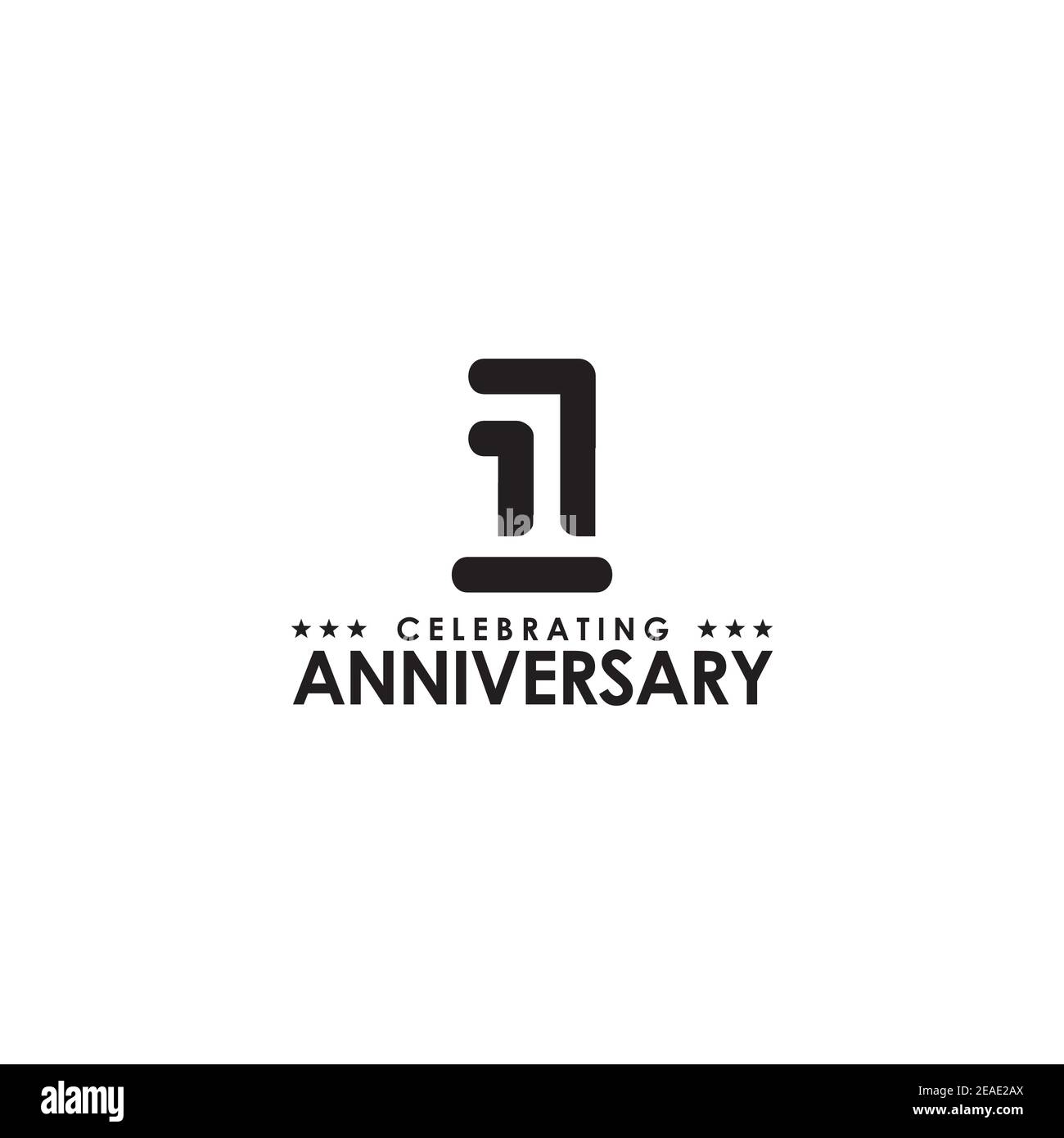1st year celebrating anniversary emblem logo design inspiration vector ...