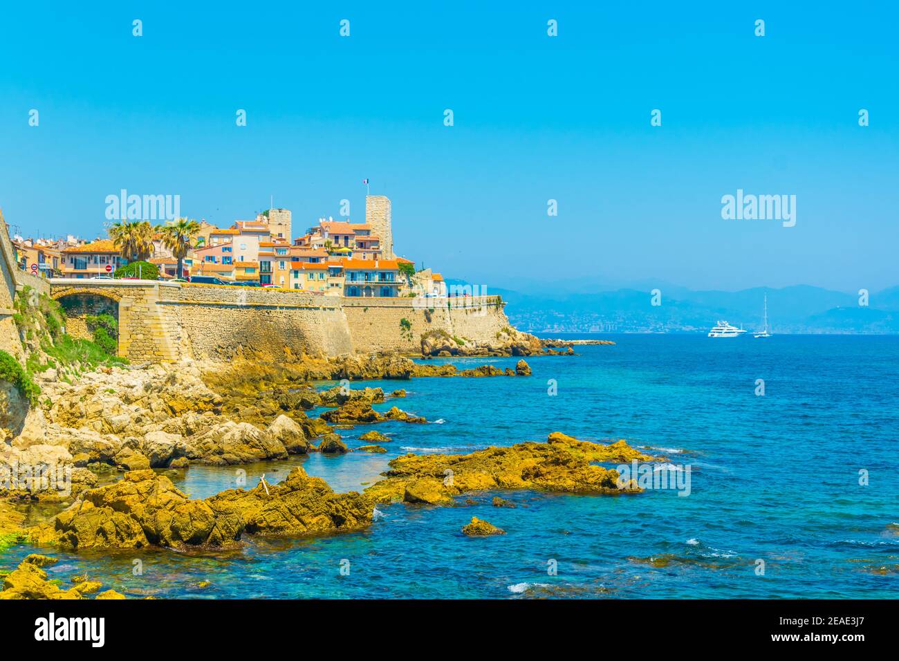Seaside view of Antibes, France Stock Photo - Alamy