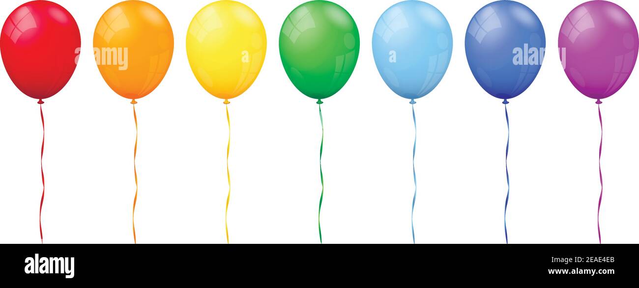 Realistic flying vector balloons Cut Out Stock Images & Pictures - Alamy