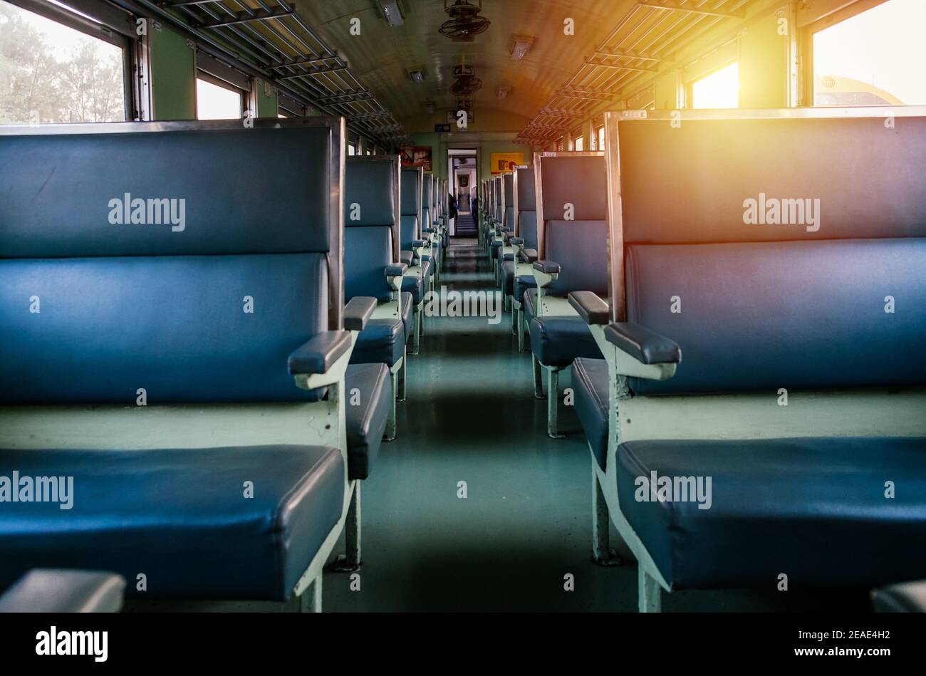 Old wooden train seat hi-res stock photography and images - Alamy