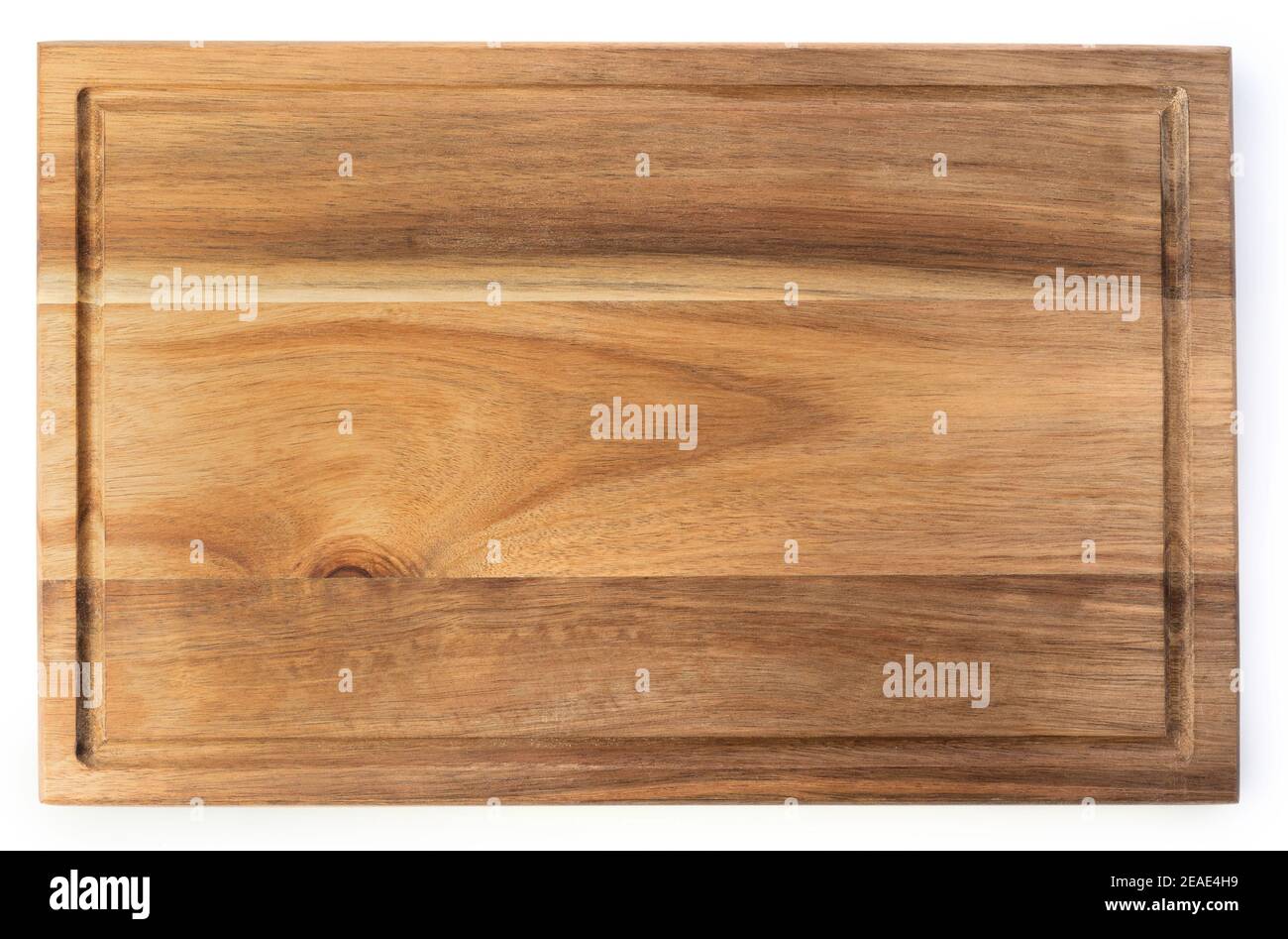 Cutting board wooden isolated on white background. Top view, flatley ...